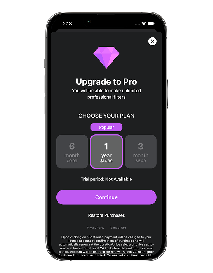 Pro Photo Filter App - iOS SwiftUI Full Application by pavlistudio