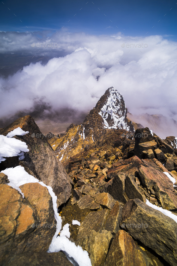 5126m summit of Illiniza Norte Volcano, Pichincha Province, Ecuador ...
