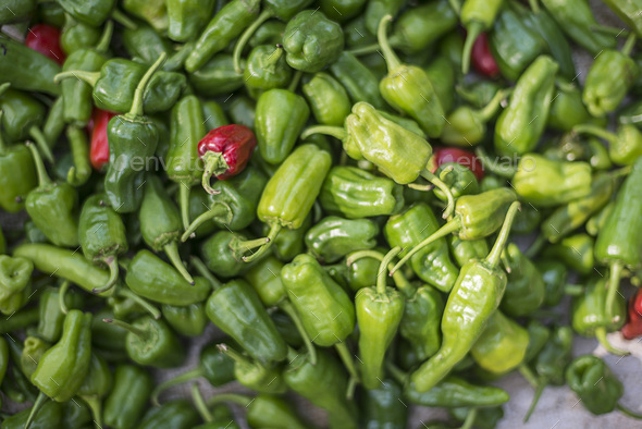 Green Chillies at Ywama Village Market, Inle Lake, Shan State, Myanmar ...