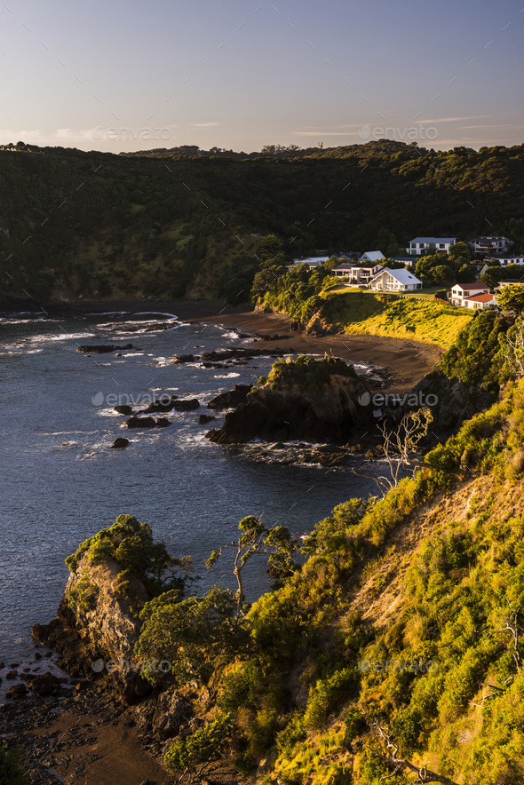 Tapeka Point at sunrise, Russell, Bay of Islands, Northland Region ...