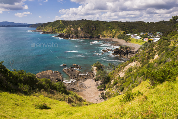 Tapeka and Russell Coast line seen from Tapeka Point, Russell, Bay of ...