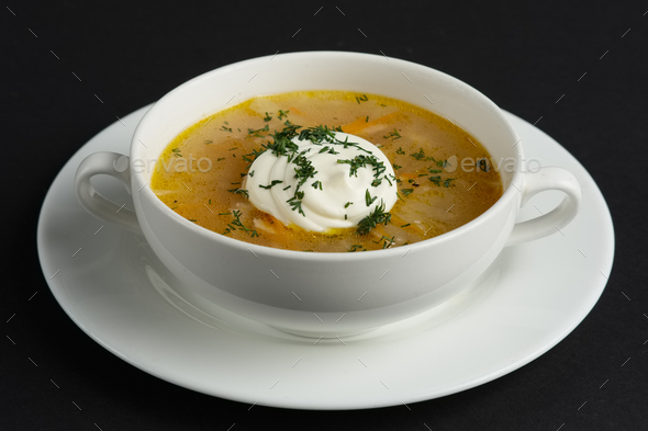 Traditional russian shchi, soup from pickled cabbage Stock Photo by ...