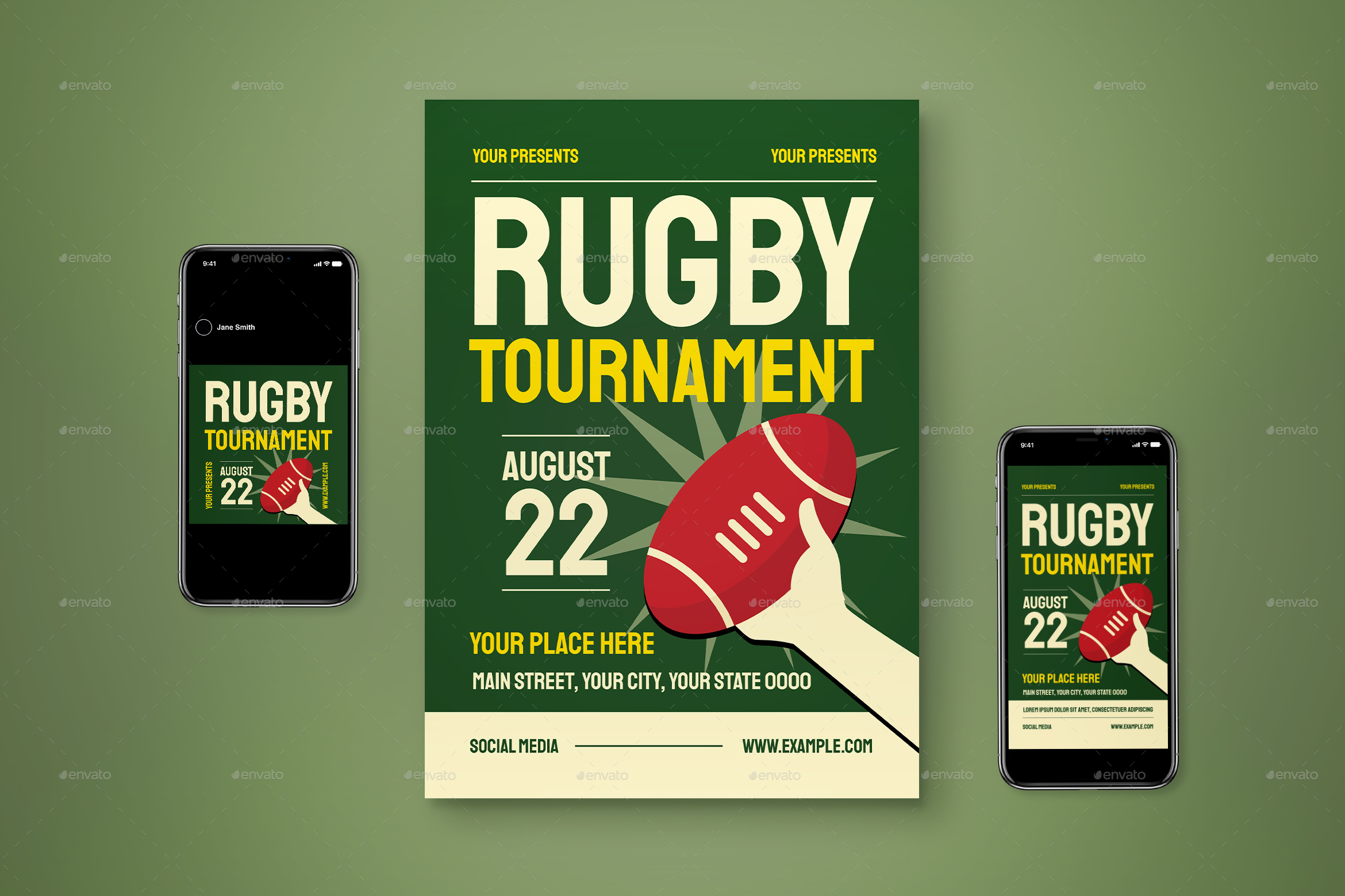 Rugby Tournament Flyer Set, Print Templates | GraphicRiver