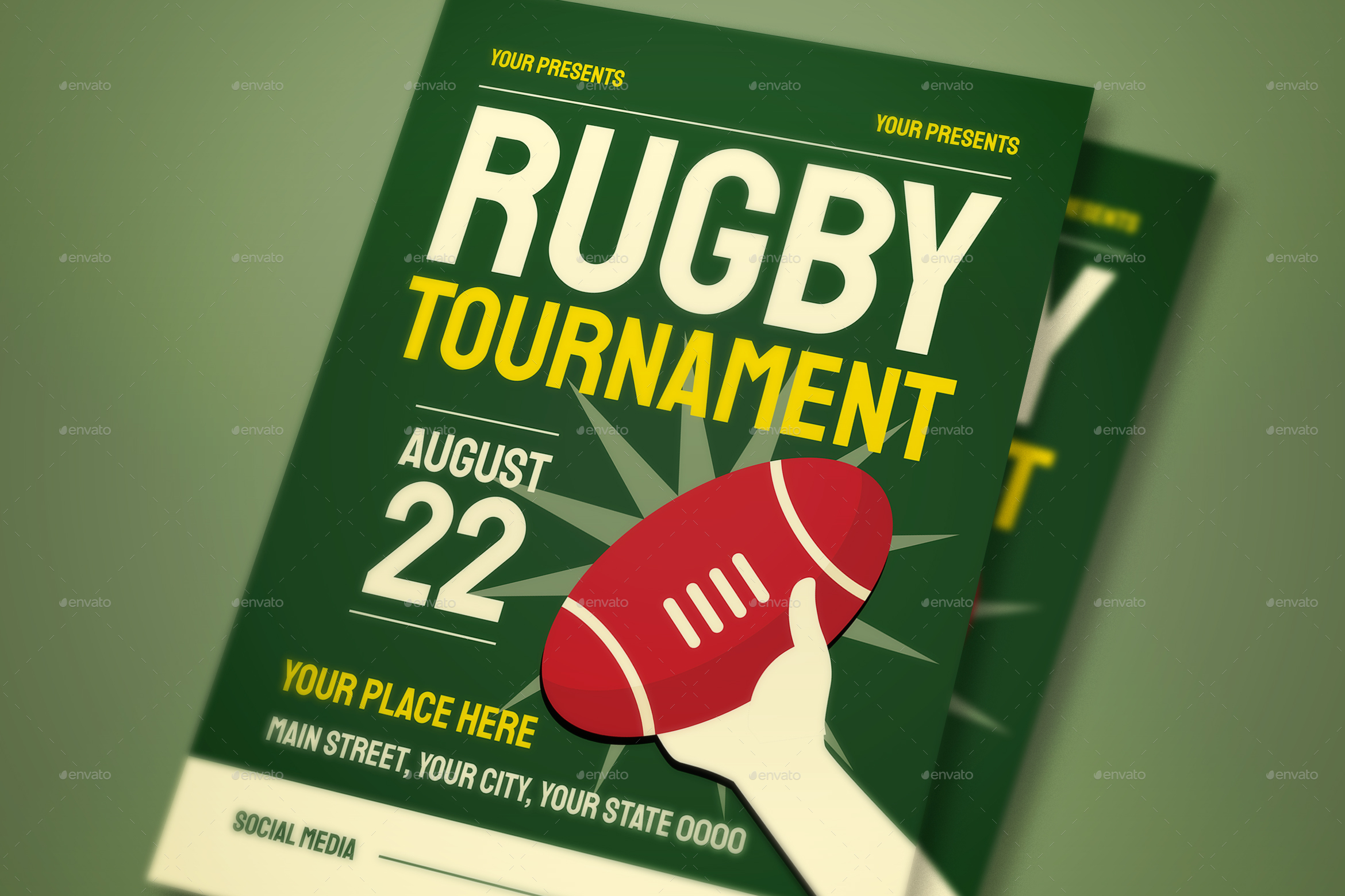 Rugby Tournament Flyer Set, Print Templates | GraphicRiver