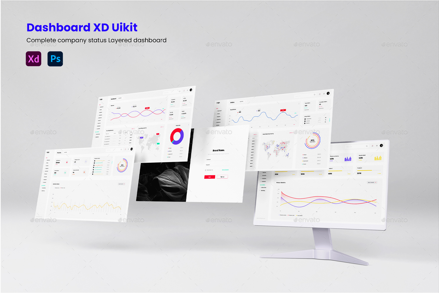 Dashboard Ui Kit, Web Elements | GraphicRiver