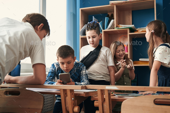 Typical break between the lessons at school Stock Photo by svitlanah