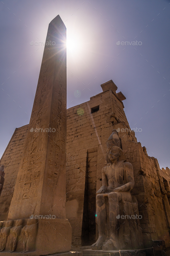 Beautiful facade of one of the most beautiful temples in Egypt. Luxor ...