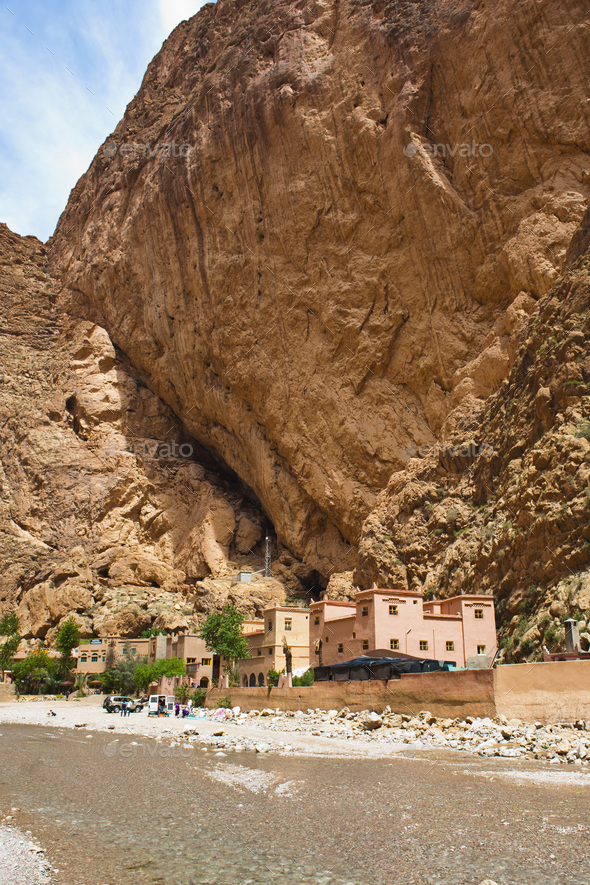 Todgha River running through the Todra Gorge, Morocco, North Africa ...
