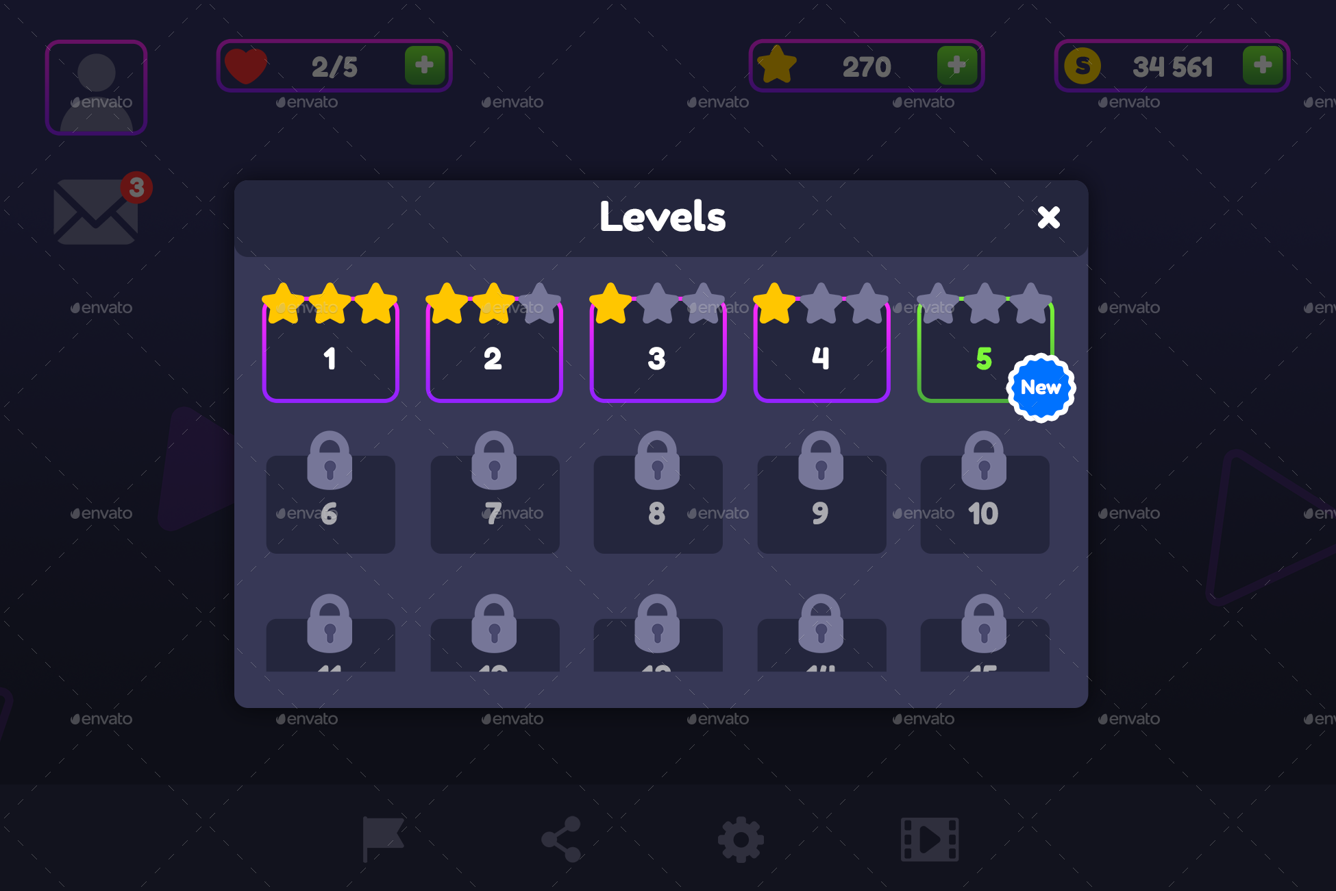 Flat Game GUI Pack, Game Assets | GraphicRiver