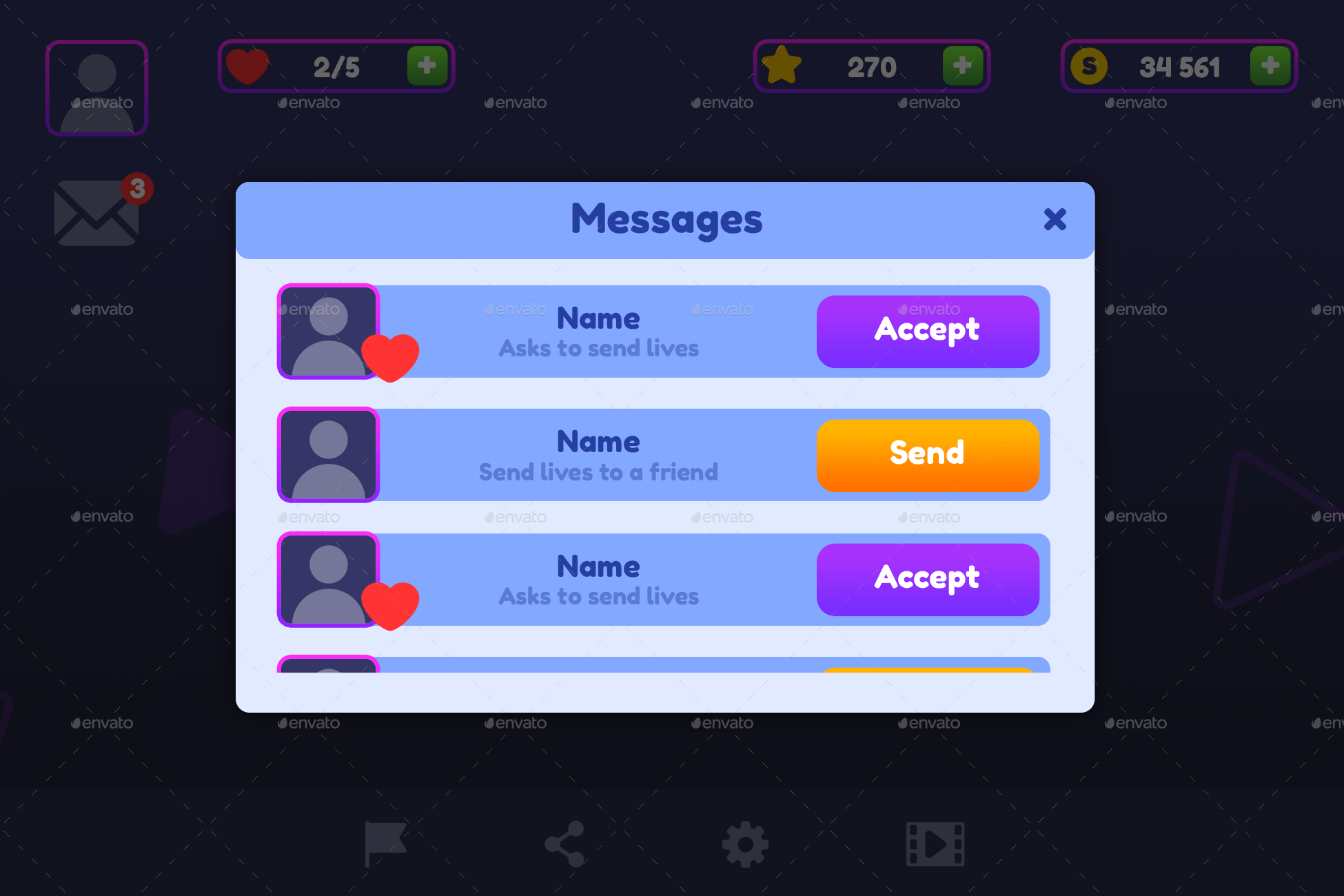 Flat Game GUI Pack, Game Assets | GraphicRiver