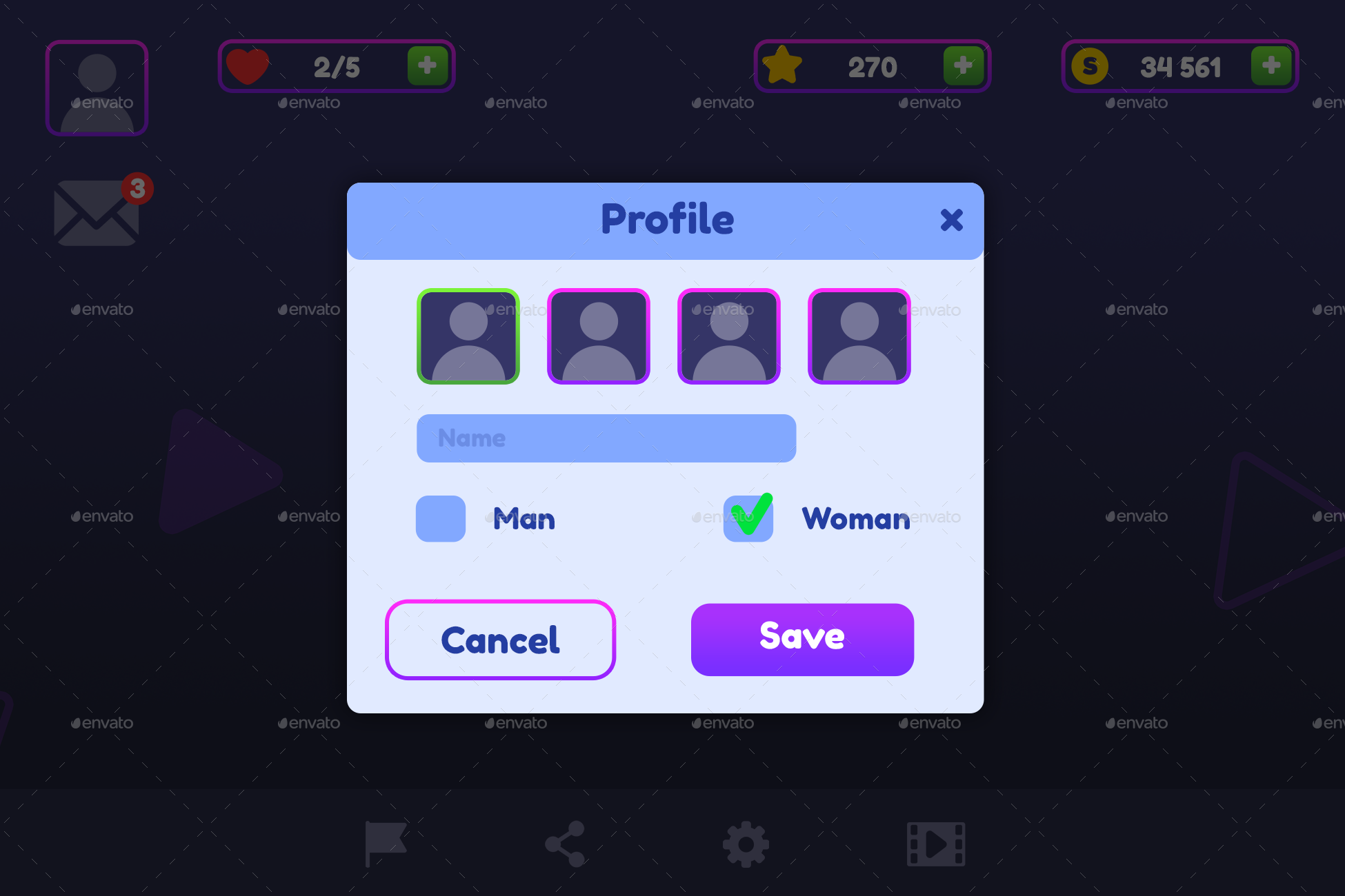 Flat Game GUI Pack, Game Assets | GraphicRiver
