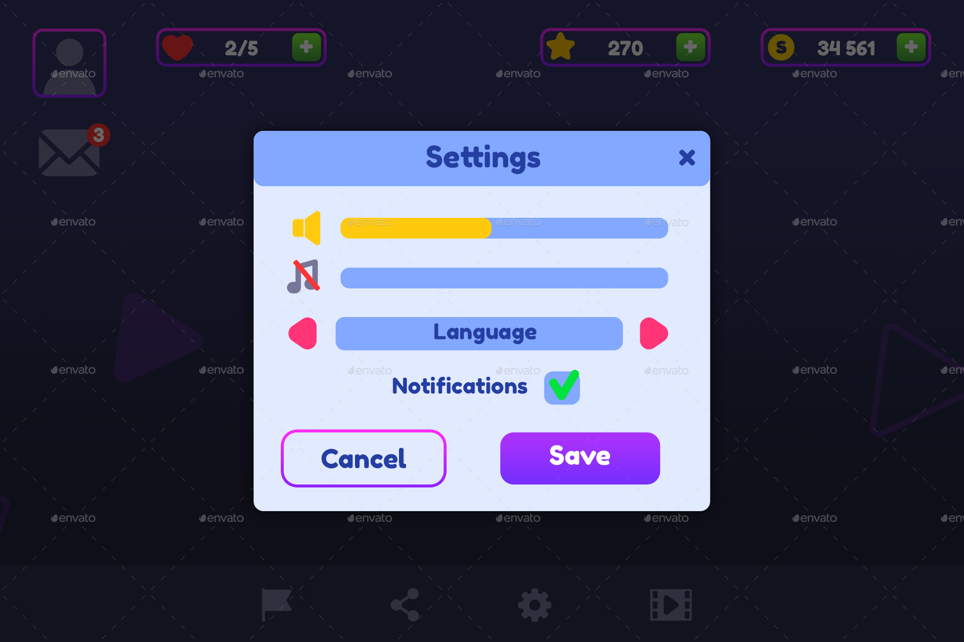 Flat Game GUI Pack, Game Assets | GraphicRiver