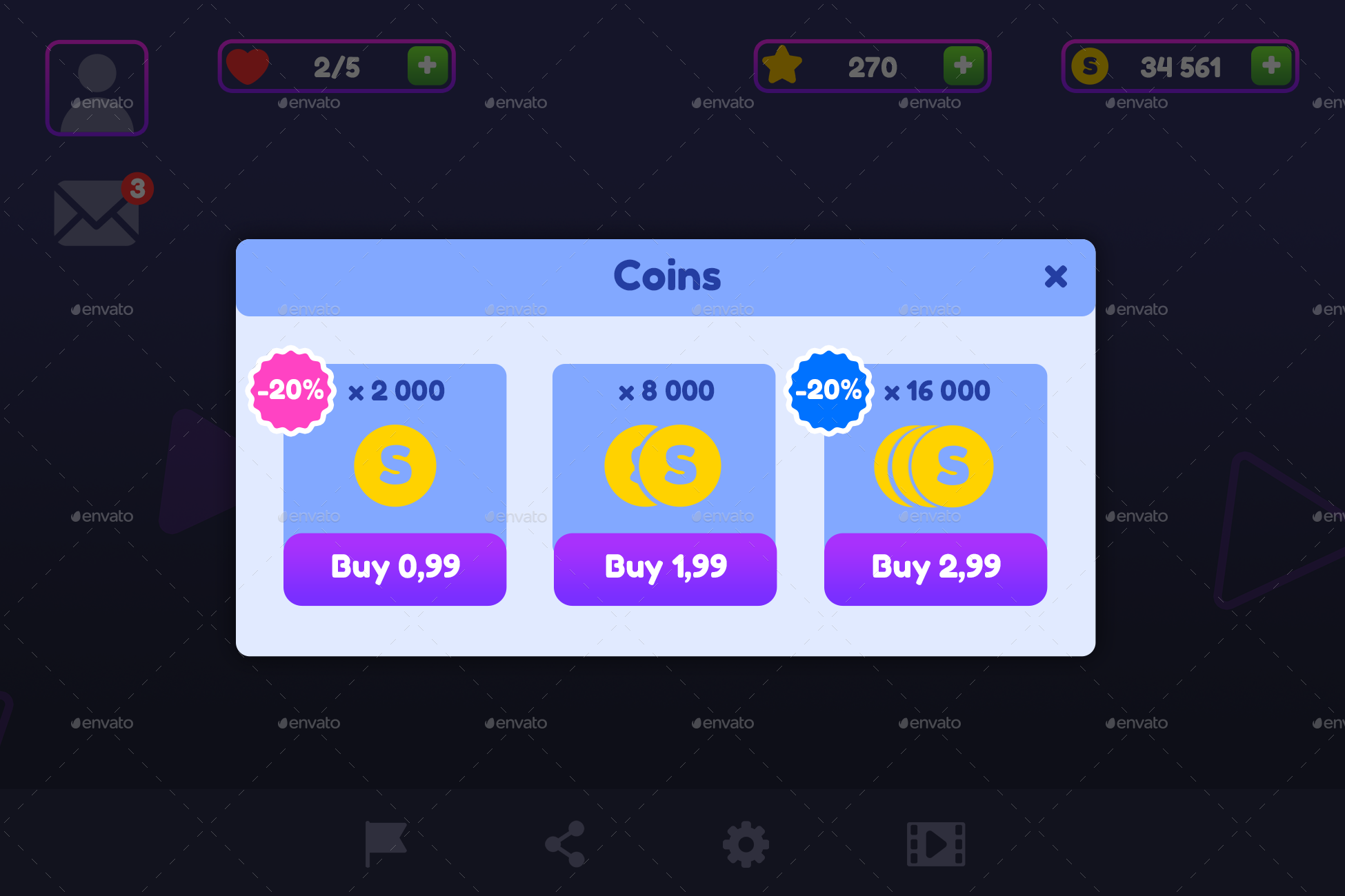 Flat Game GUI Pack, Game Assets | GraphicRiver