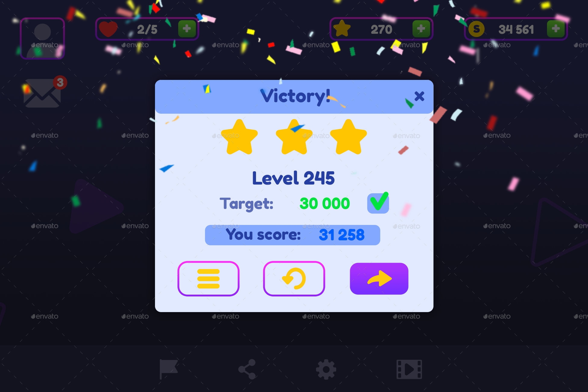 Flat Game GUI Pack, Game Assets | GraphicRiver