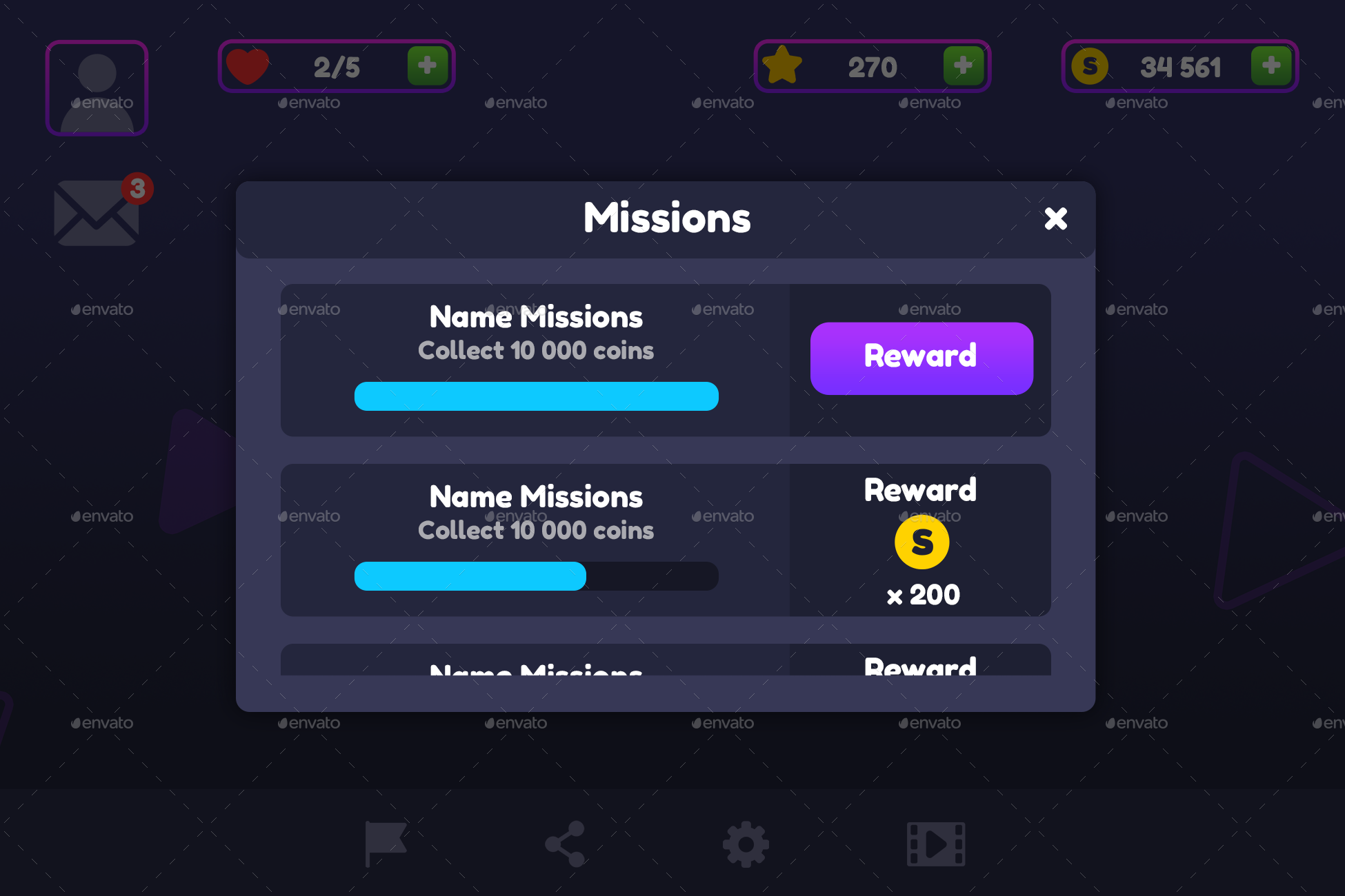 Flat Game GUI Pack, Game Assets | GraphicRiver