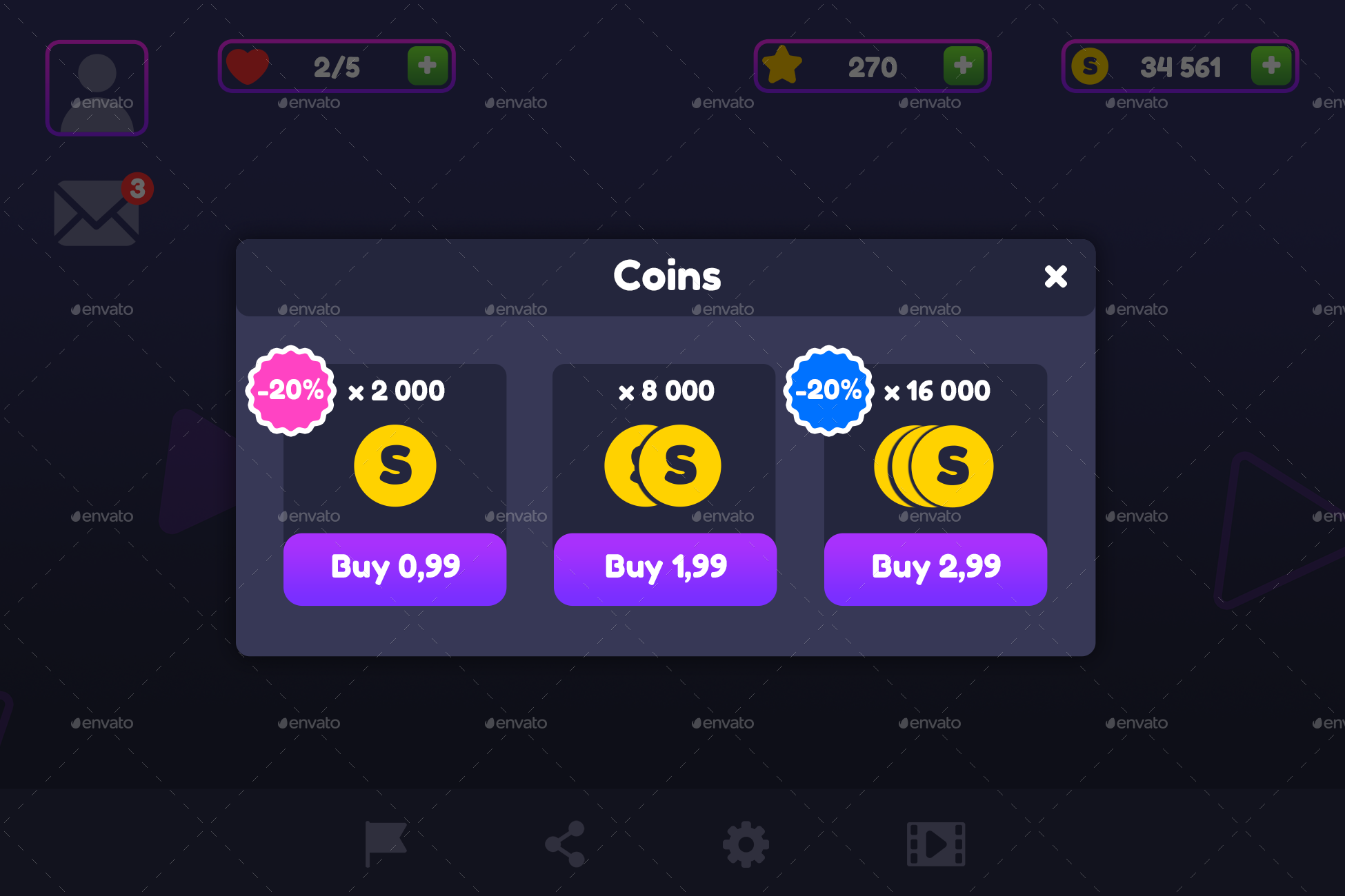 Flat Game GUI Pack, Game Assets | GraphicRiver