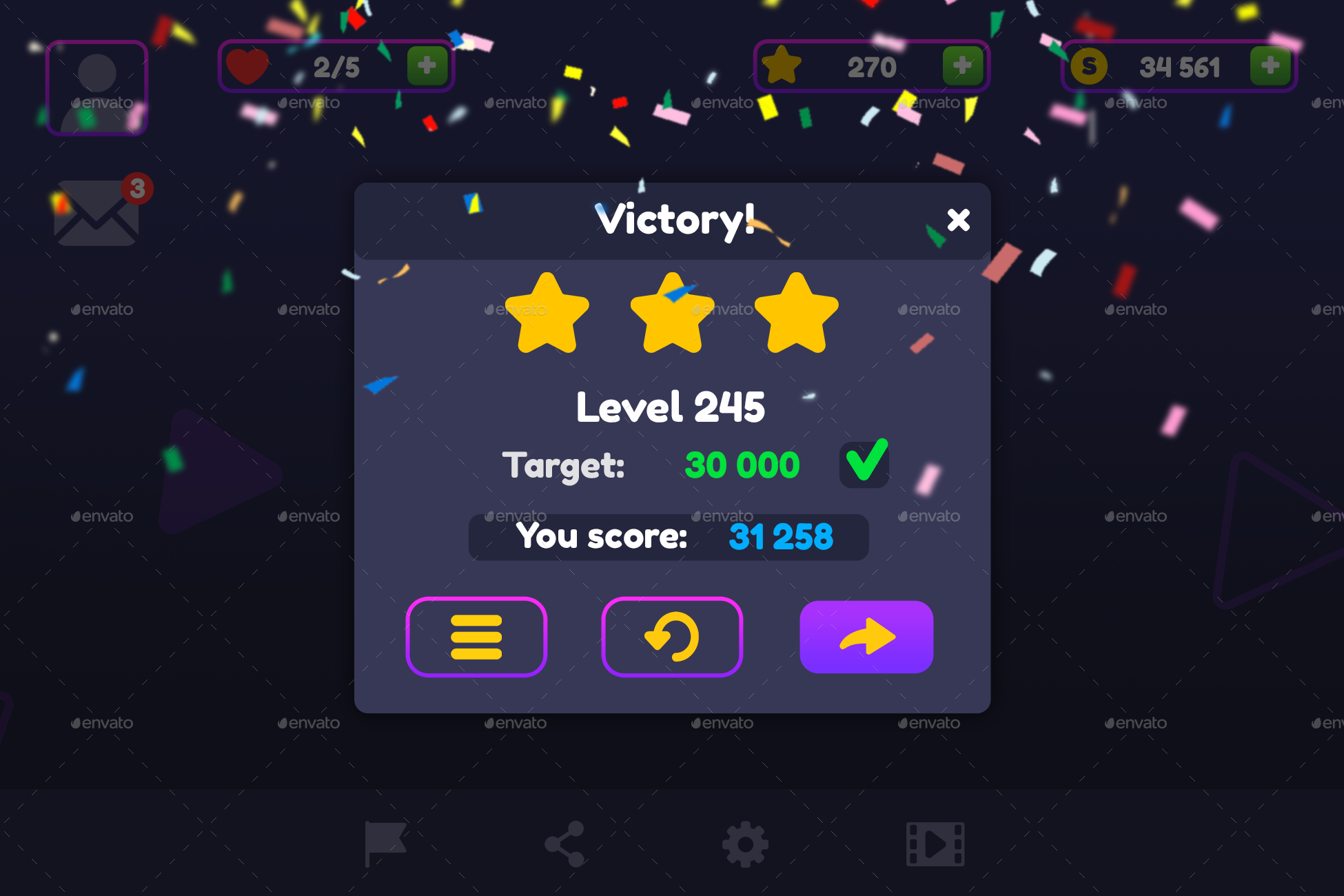 Flat Game GUI Pack, Game Assets | GraphicRiver