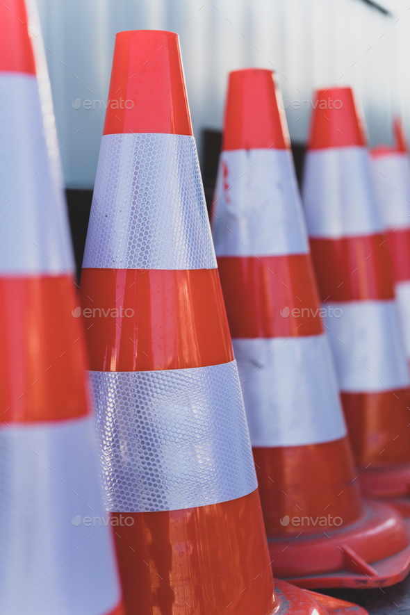 Guide cone at construction site Stock Photo by Pasanheco | PhotoDune