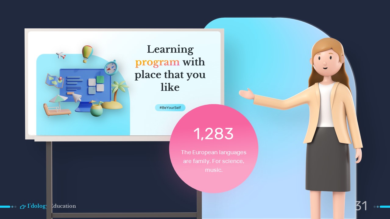 Idology Creative Education PowerPoint Template, Presentation Templates