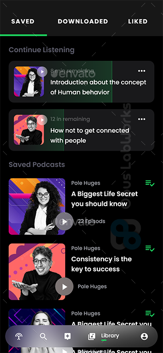 Podcast App UI Kit | Audio Book App UI Kit| Music App UI Kit| Podman ...