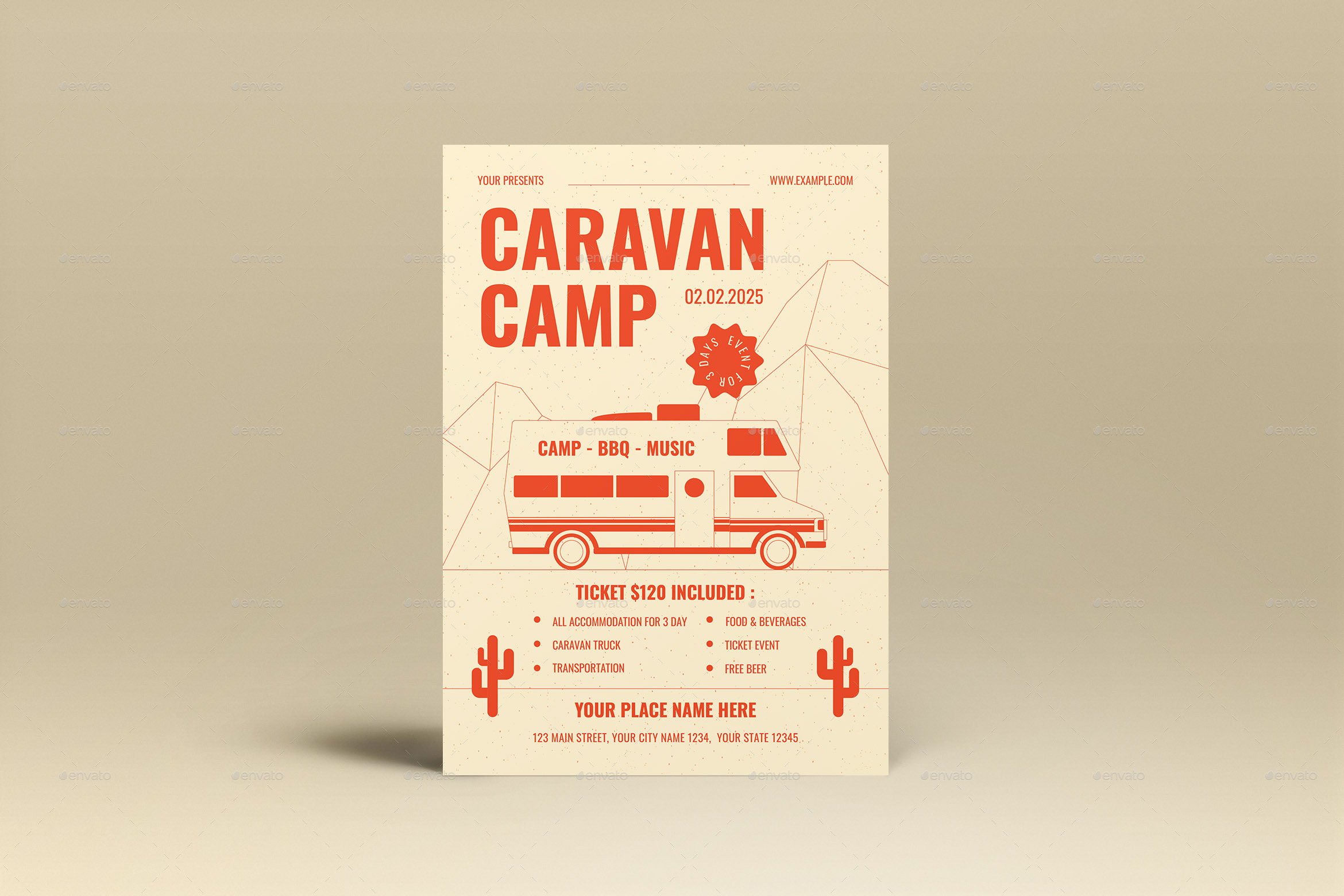 Caravan Camp Flyer by Graphicapital | GraphicRiver
