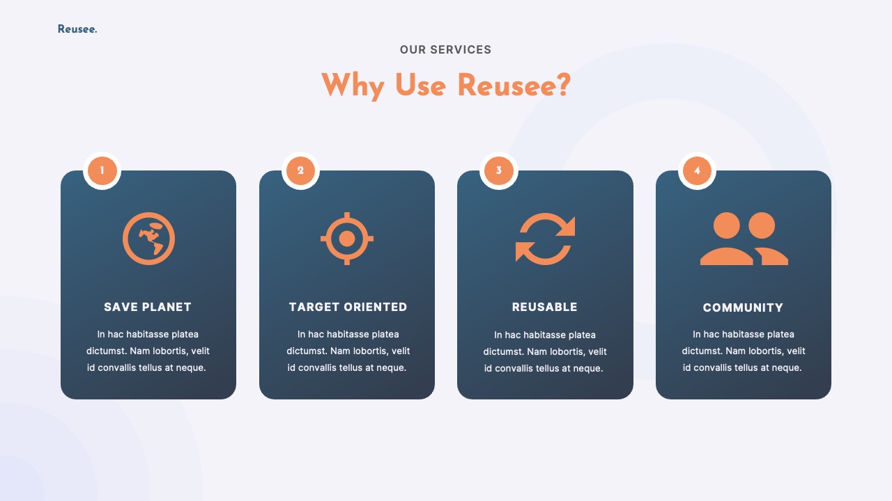 Reusee - Sustainability Startup PowerPoint Template, Presentation Templates