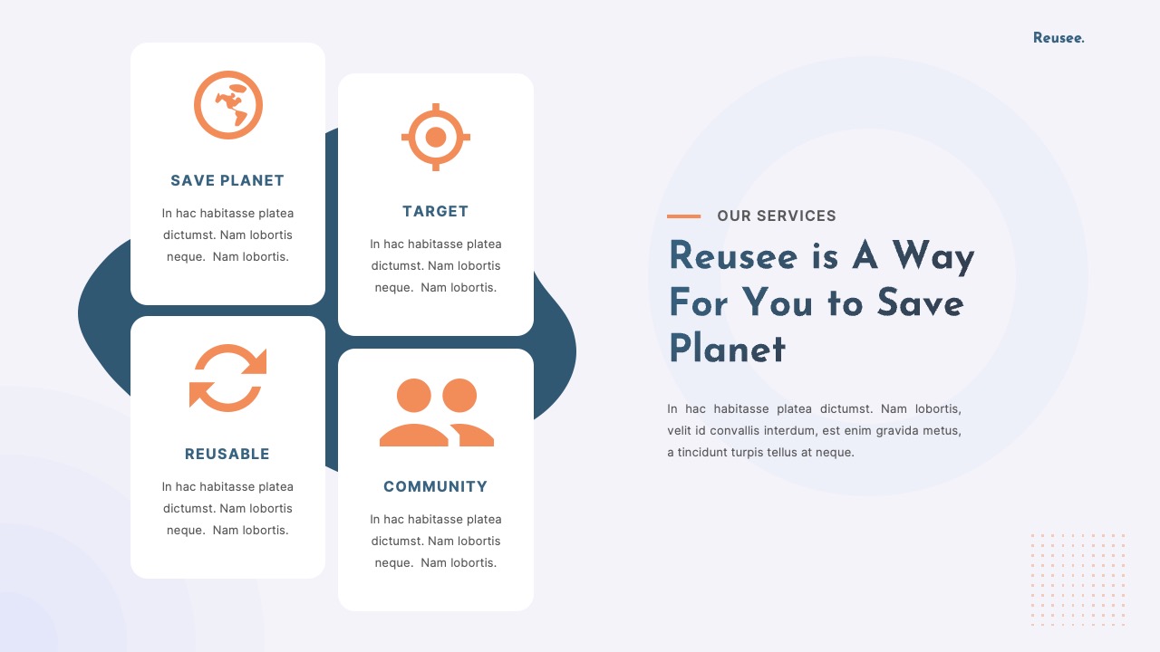 Reusee - Sustainability Startup PowerPoint Template, Presentation Templates