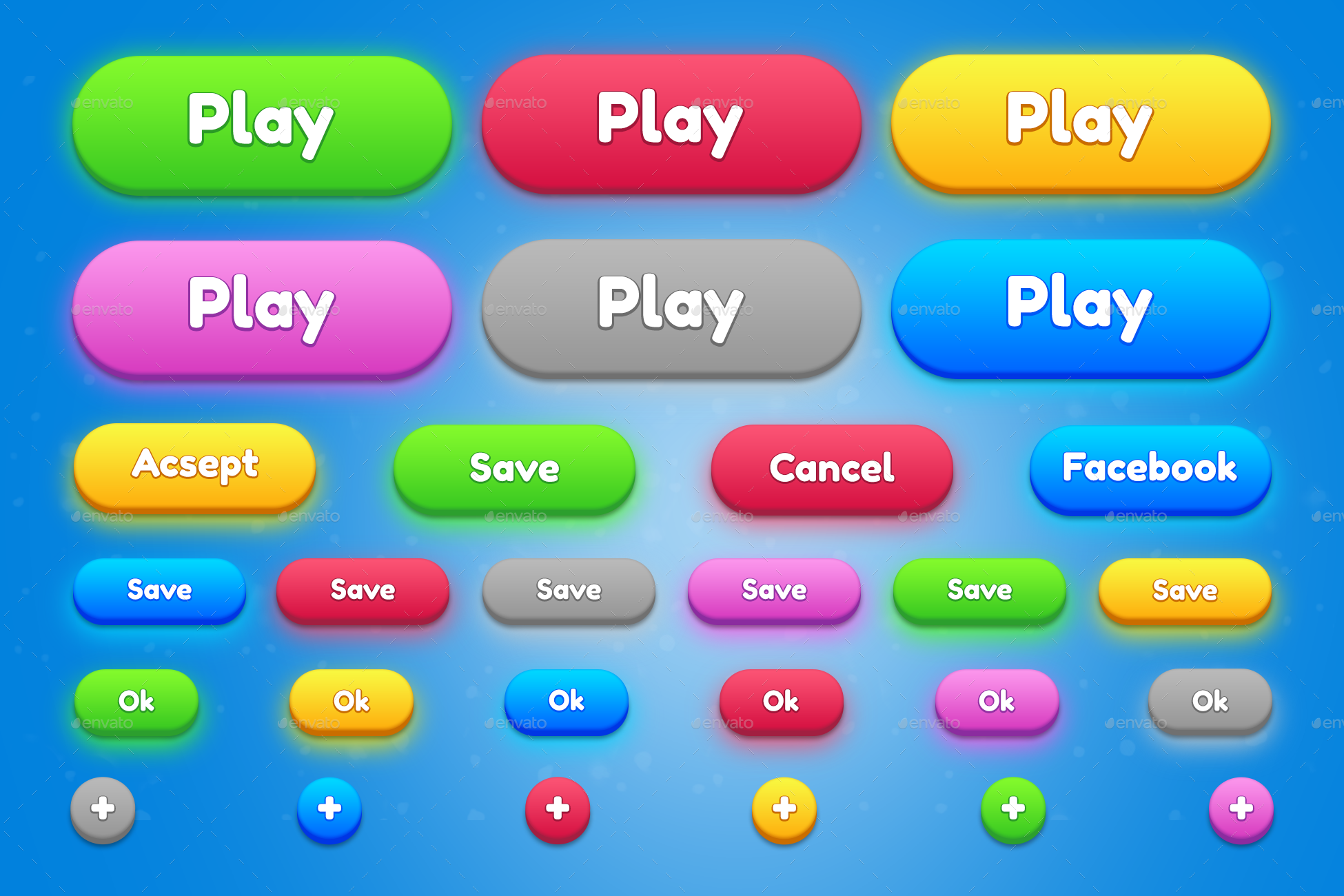 Game UI pack Blue, Game Assets | GraphicRiver