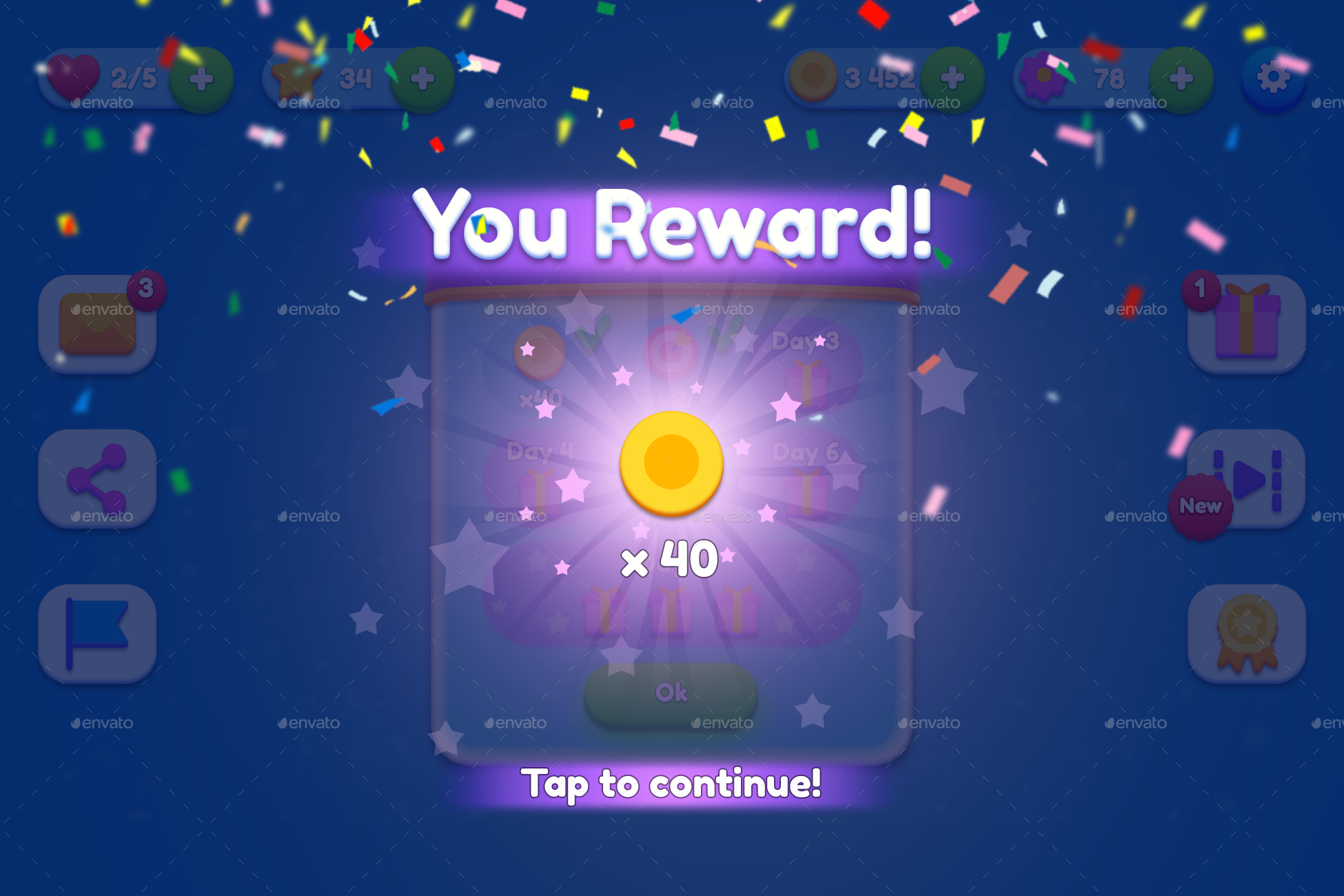 Game UI pack Blue, Game Assets | GraphicRiver