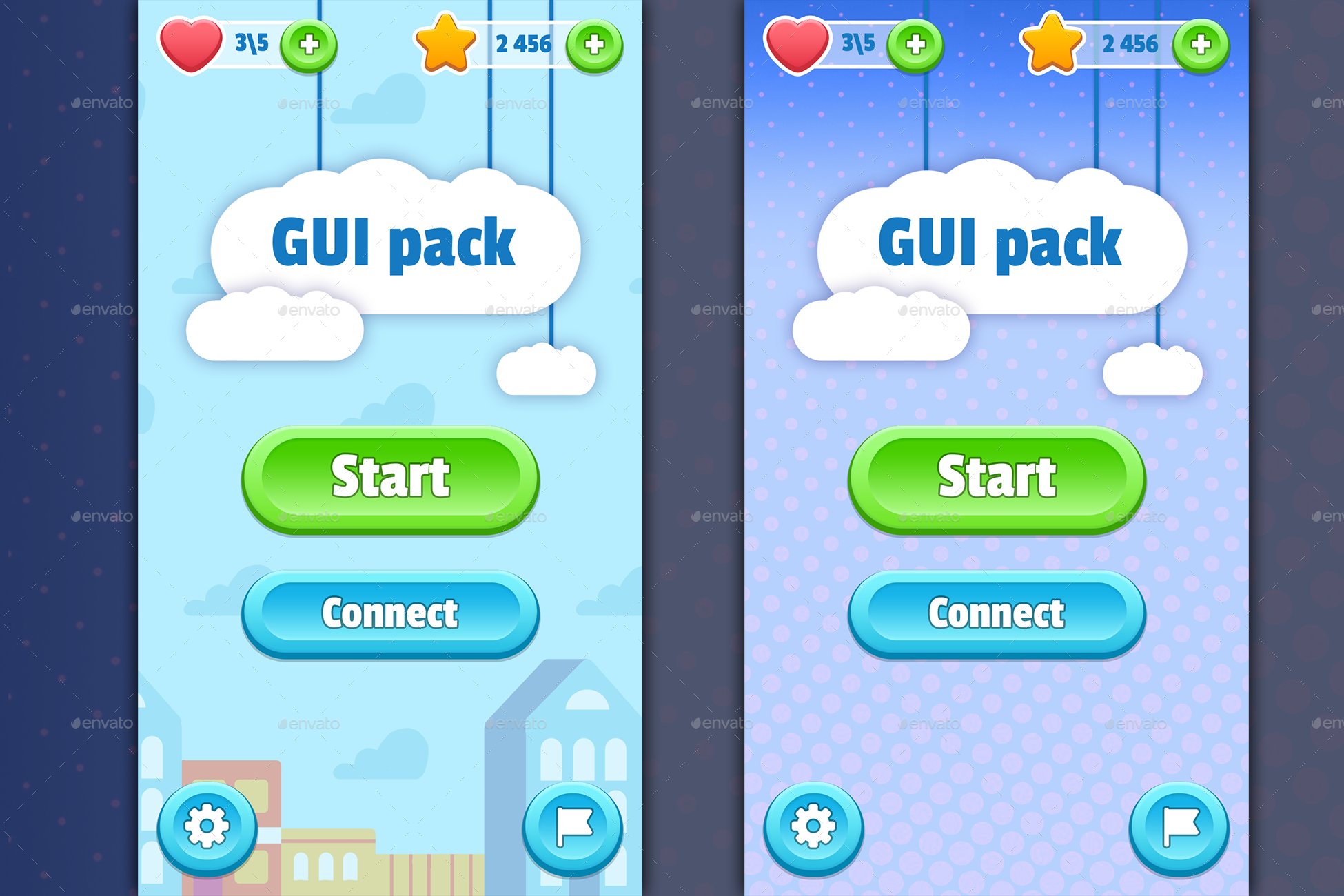 Game UI Pack Sky, Game Assets | GraphicRiver