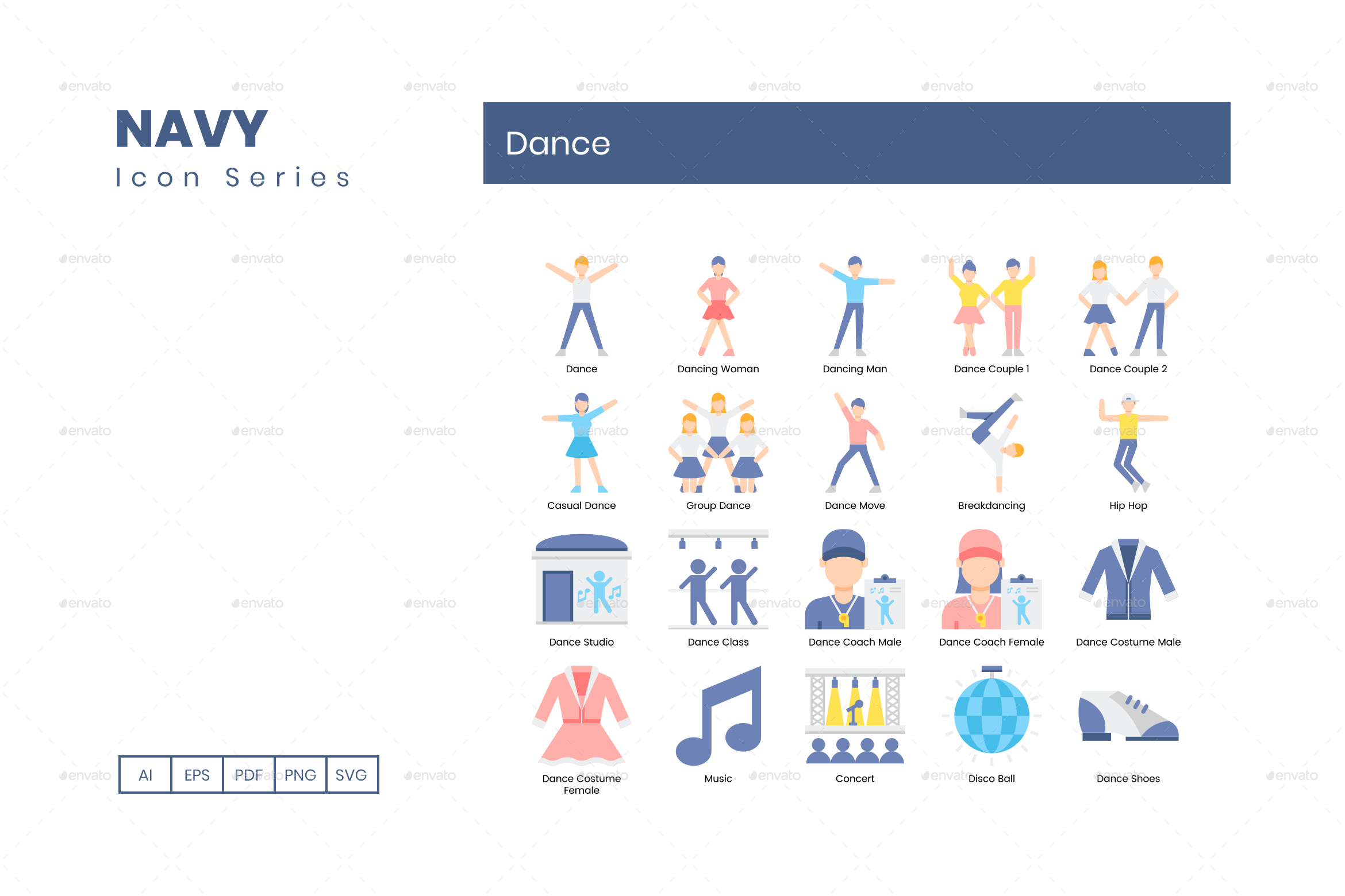 90 Dance Icons, Icons | GraphicRiver
