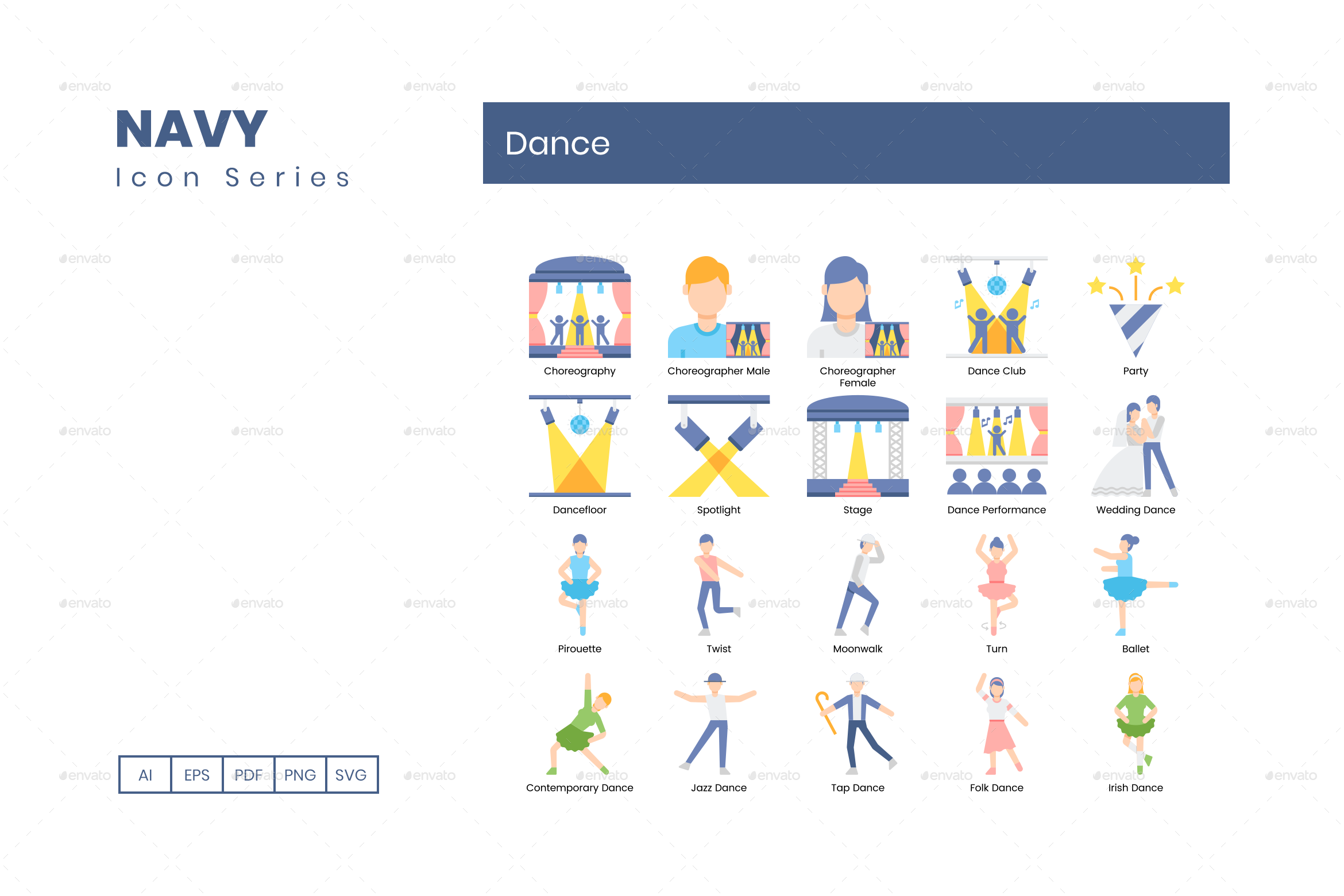 90 Dance Icons, Icons | GraphicRiver