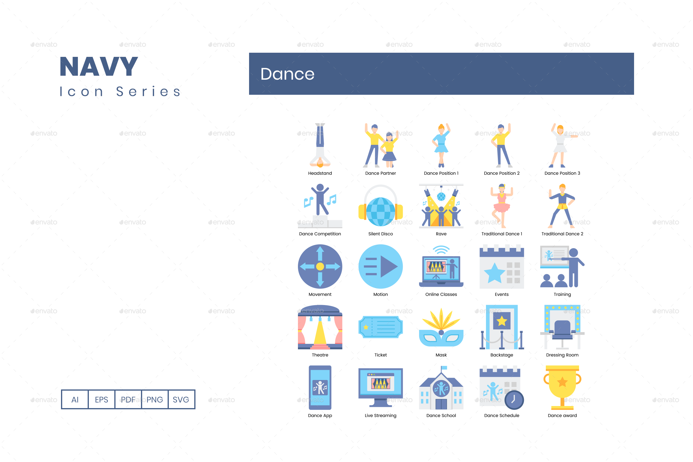 90 Dance Icons, Icons | GraphicRiver