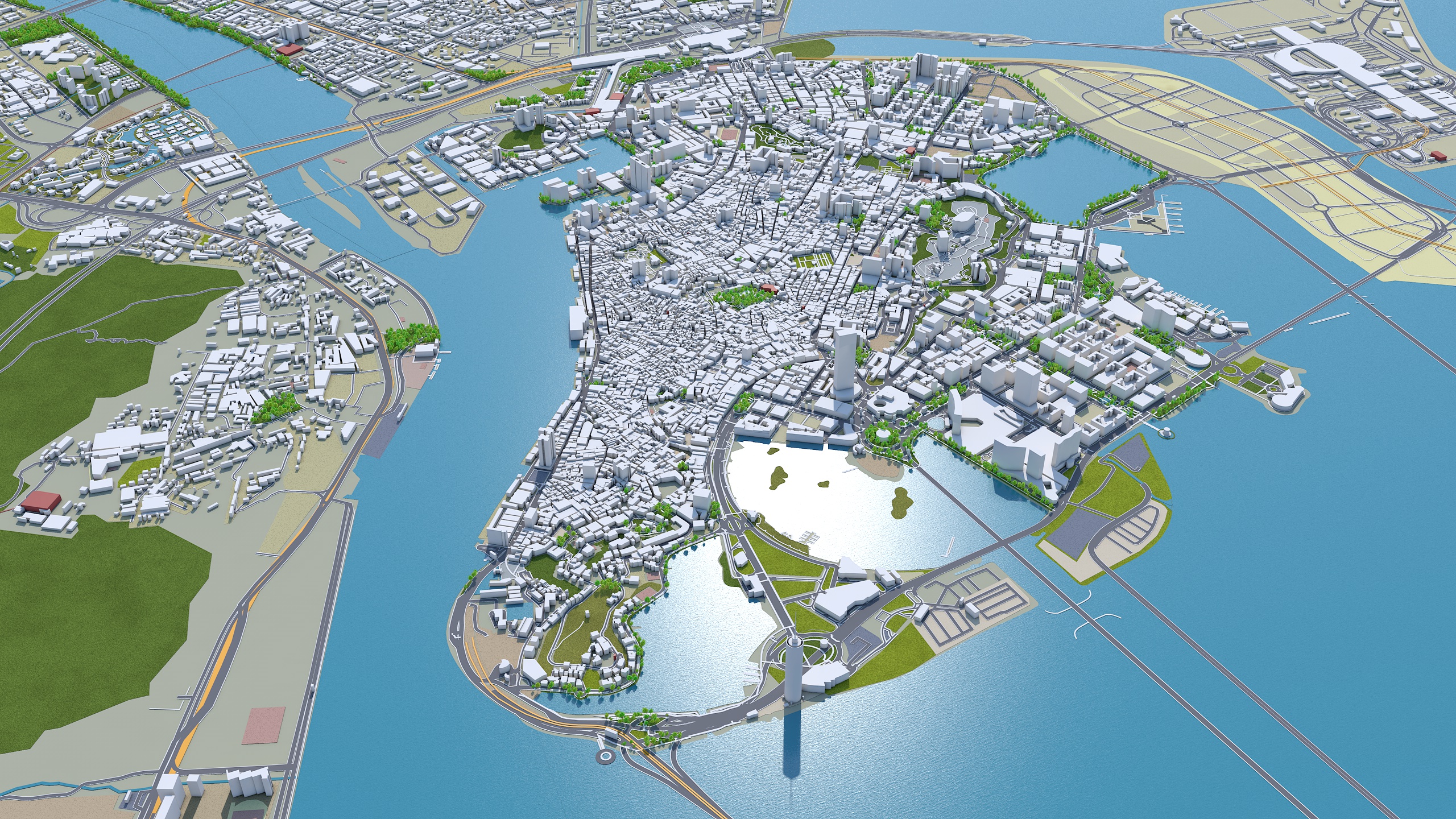 Macau city China 3d model 30km by TurboCG | 3DOcean