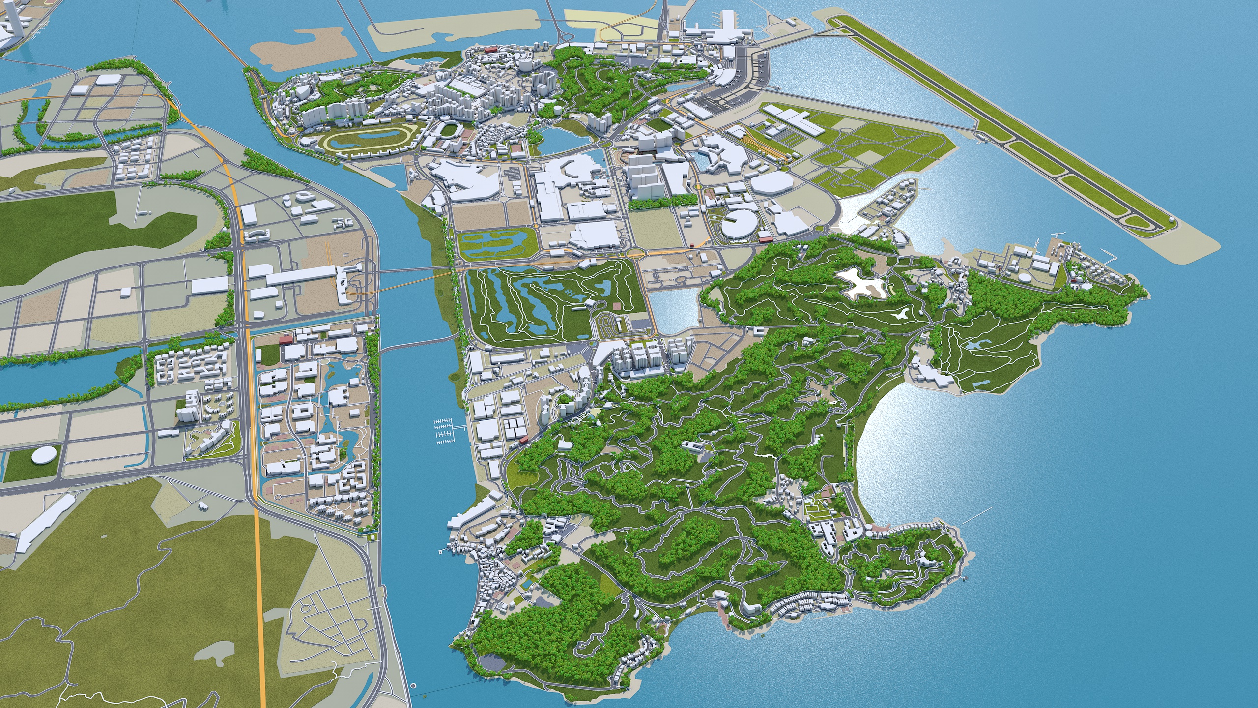 Macau city China 3d model 30km by TurboCG | 3DOcean