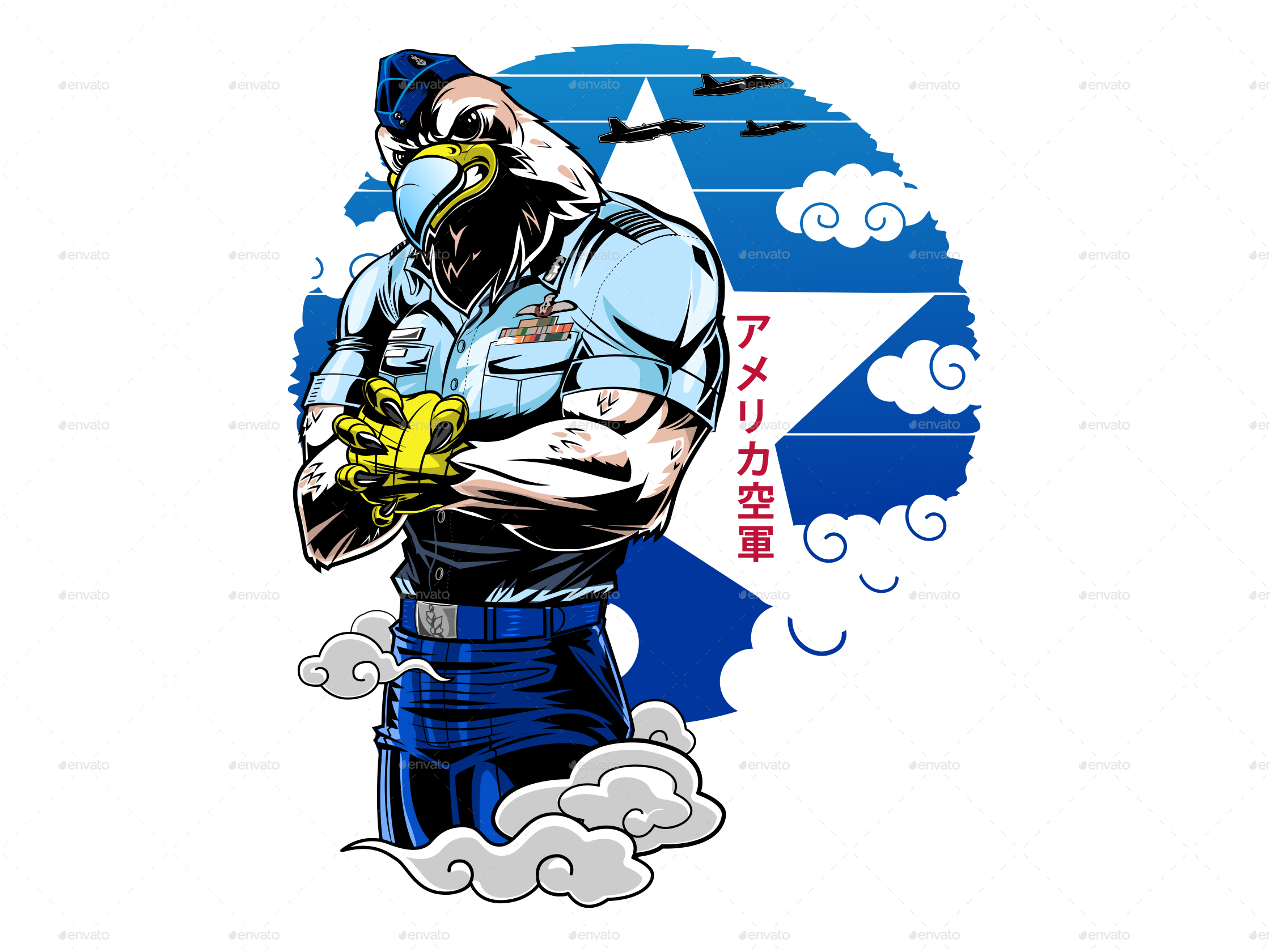 US Airforce Mach 1 Mascot, Vectors | GraphicRiver