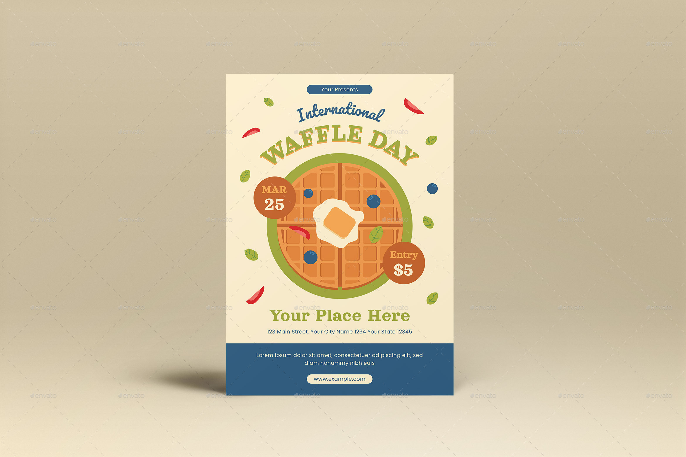 International Waffle Day Flyer, Print Templates | GraphicRiver
