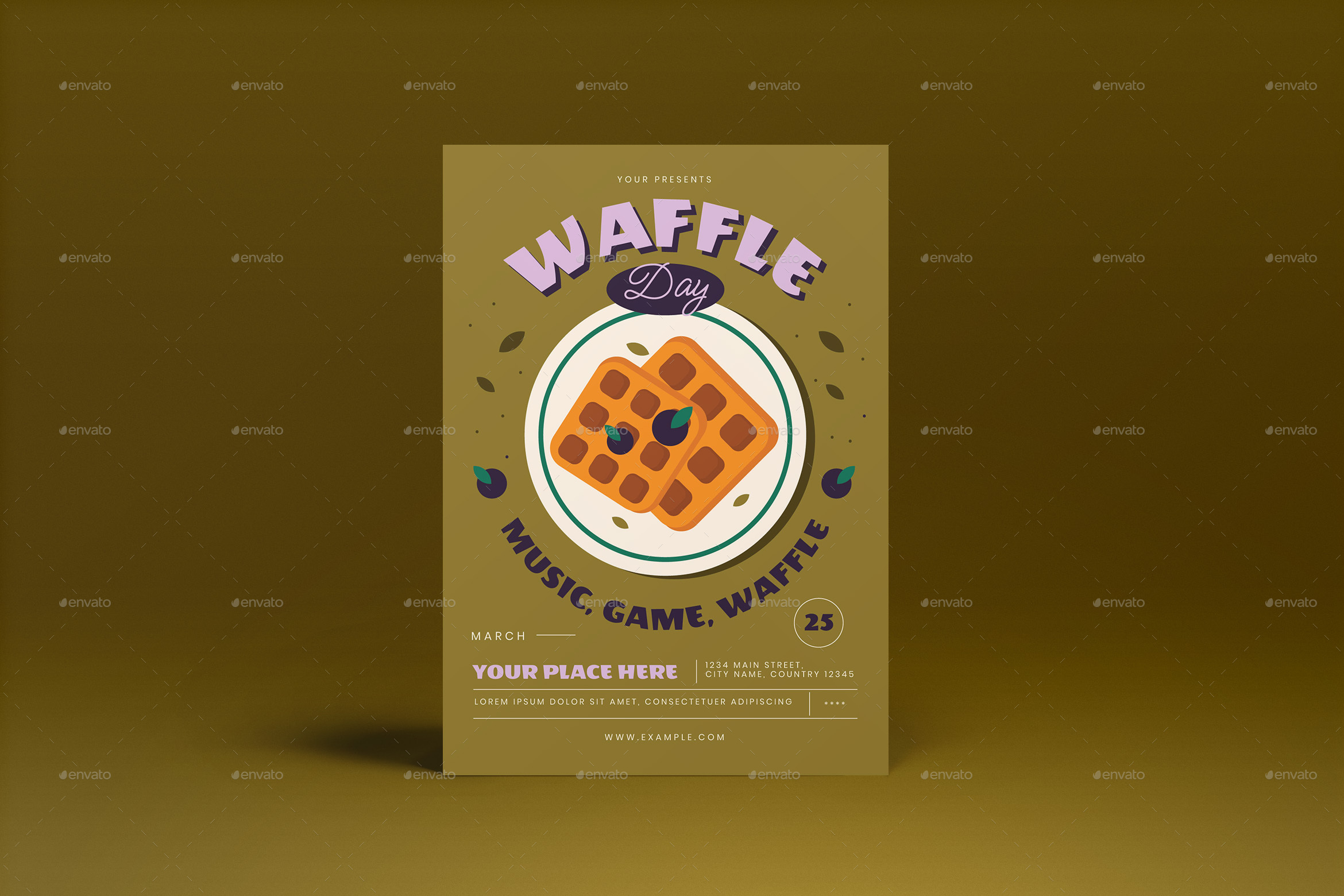 Waffle Day Flyer, Print Templates | GraphicRiver