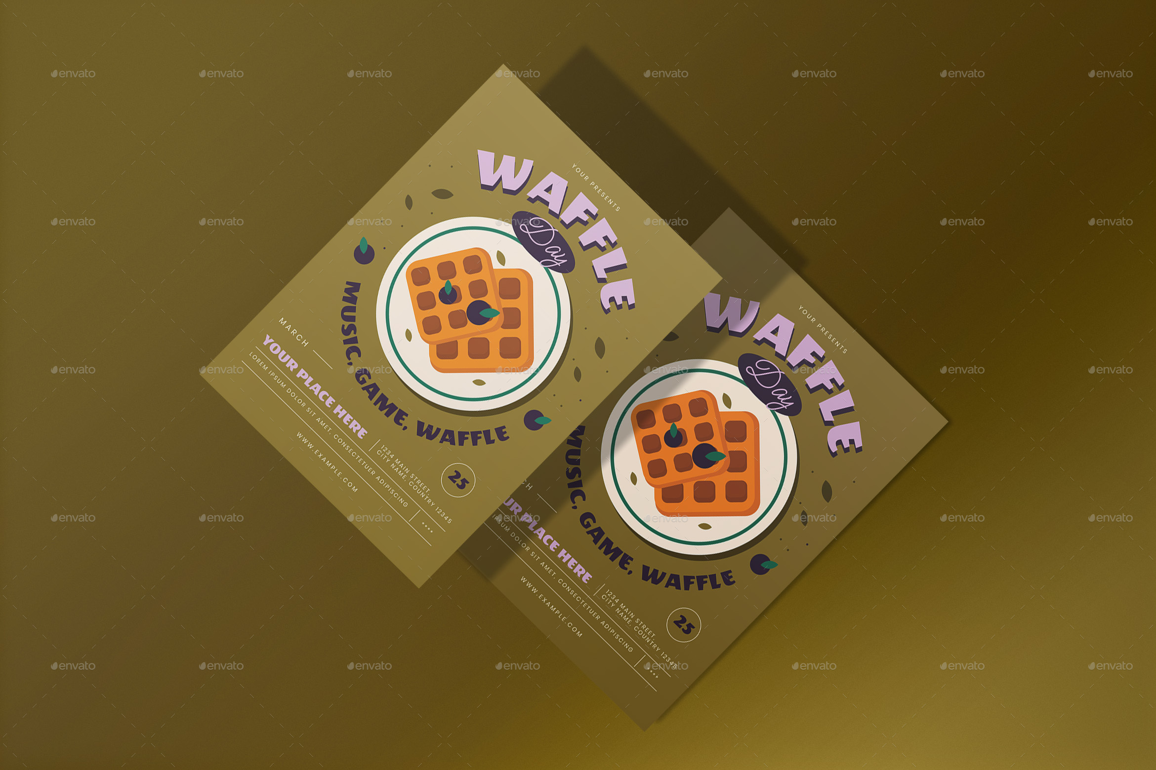 Waffle Day Flyer, Print Templates | GraphicRiver