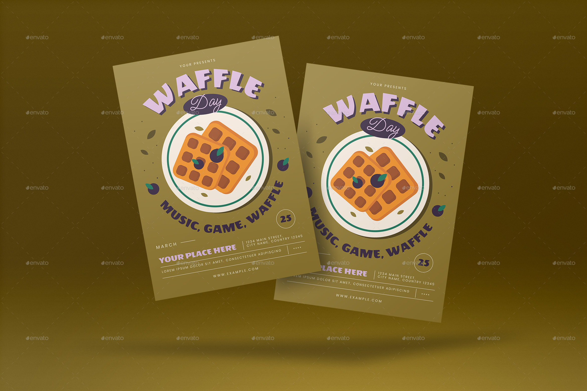 Waffle Day Flyer, Print Templates | GraphicRiver