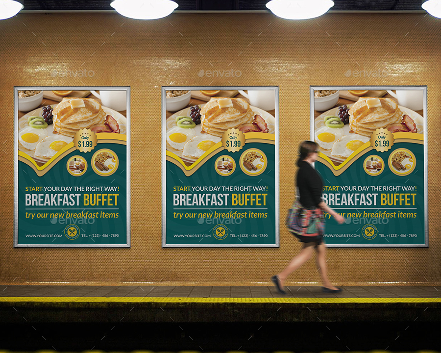 Breakfast Restaurant Poster Template, Print Templates | GraphicRiver