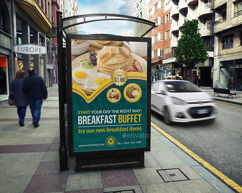 Breakfast Restaurant Poster Template, Print Templates | GraphicRiver