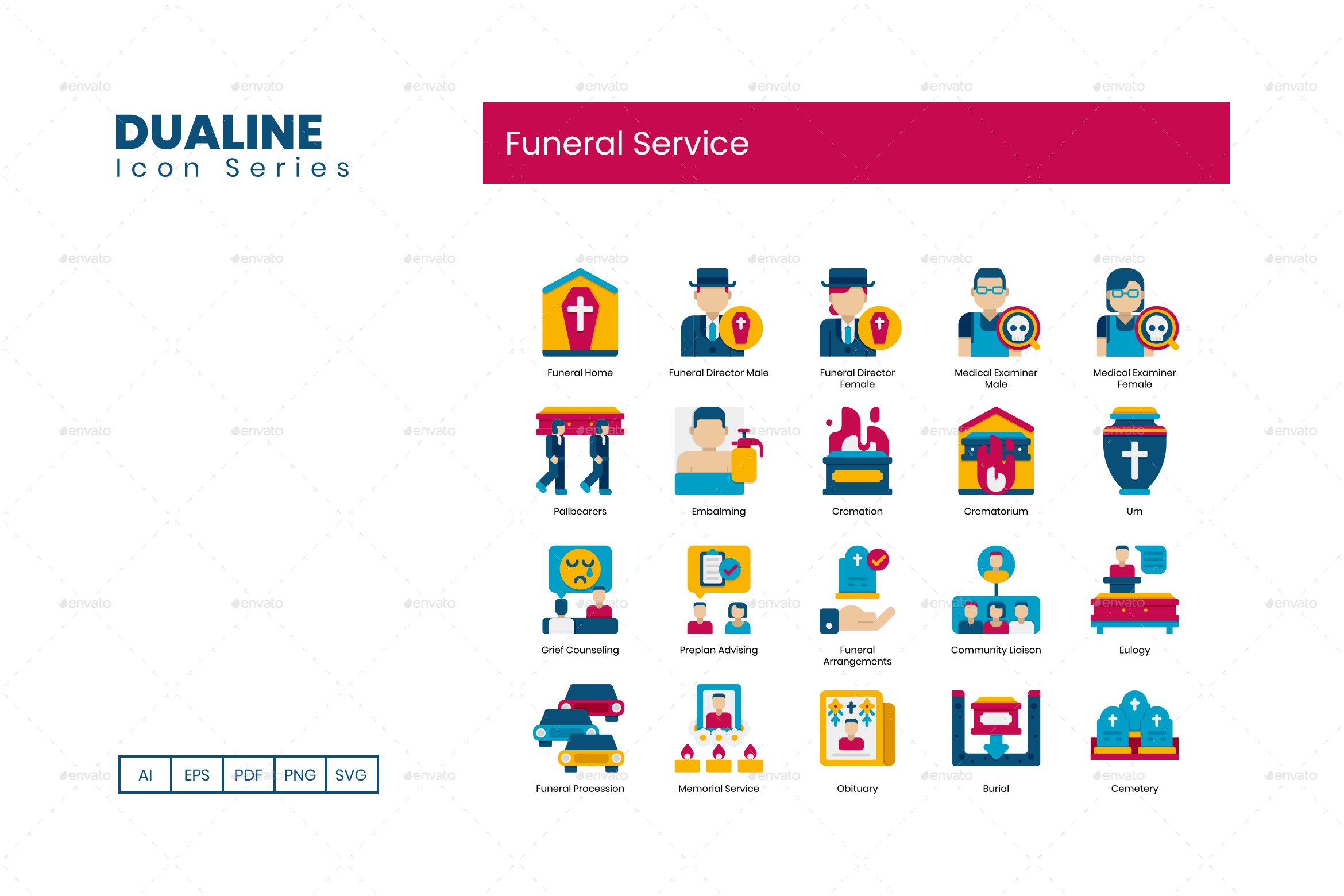 75 Funeral Service Icons | 75 Series, Icons | GraphicRiver