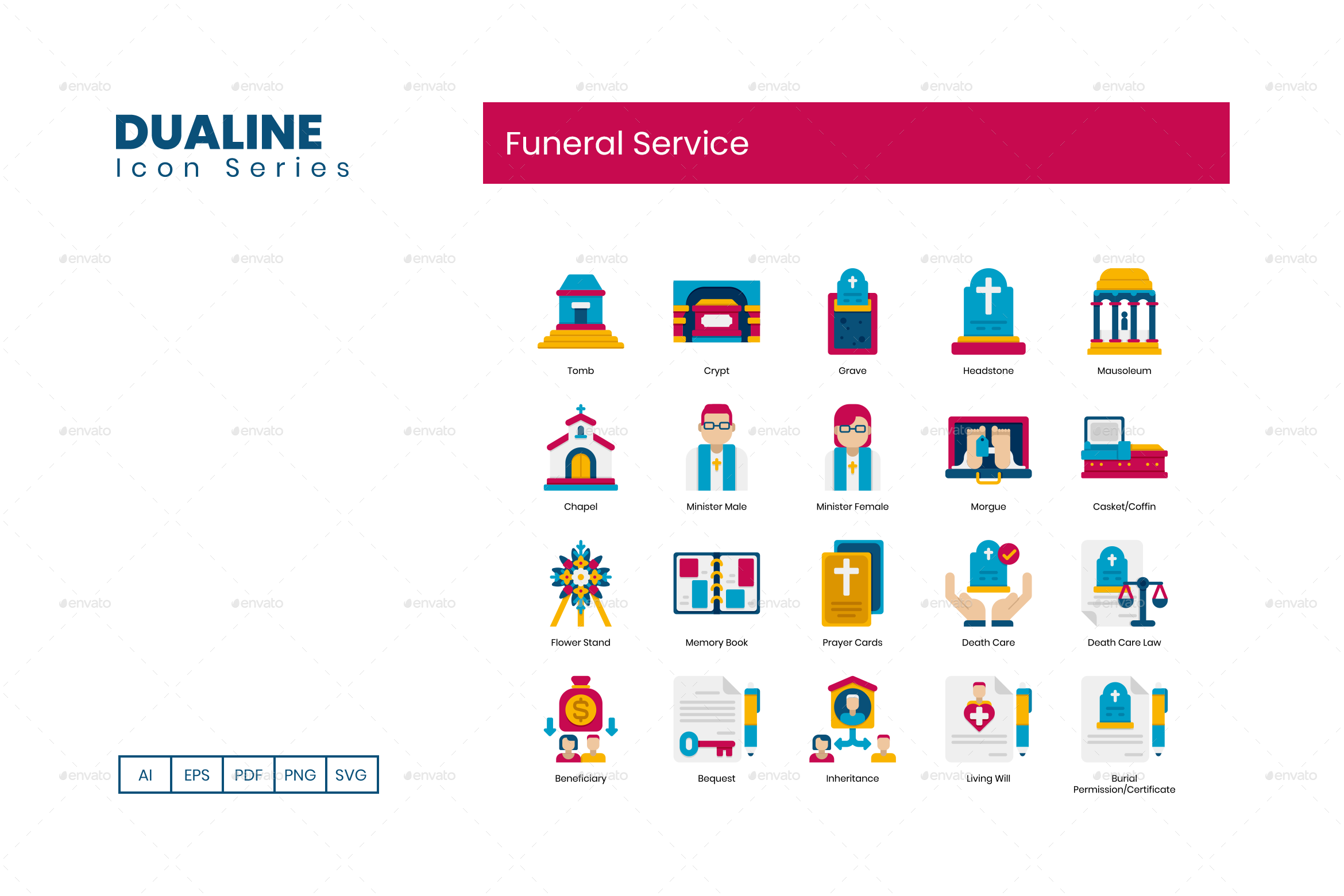 75 Funeral Service Icons | 75 Series, Icons | GraphicRiver