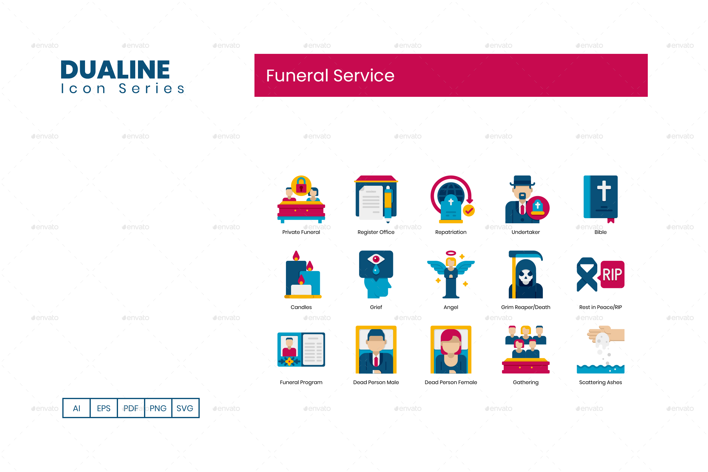 75 Funeral Service Icons | 75 Series, Icons | GraphicRiver