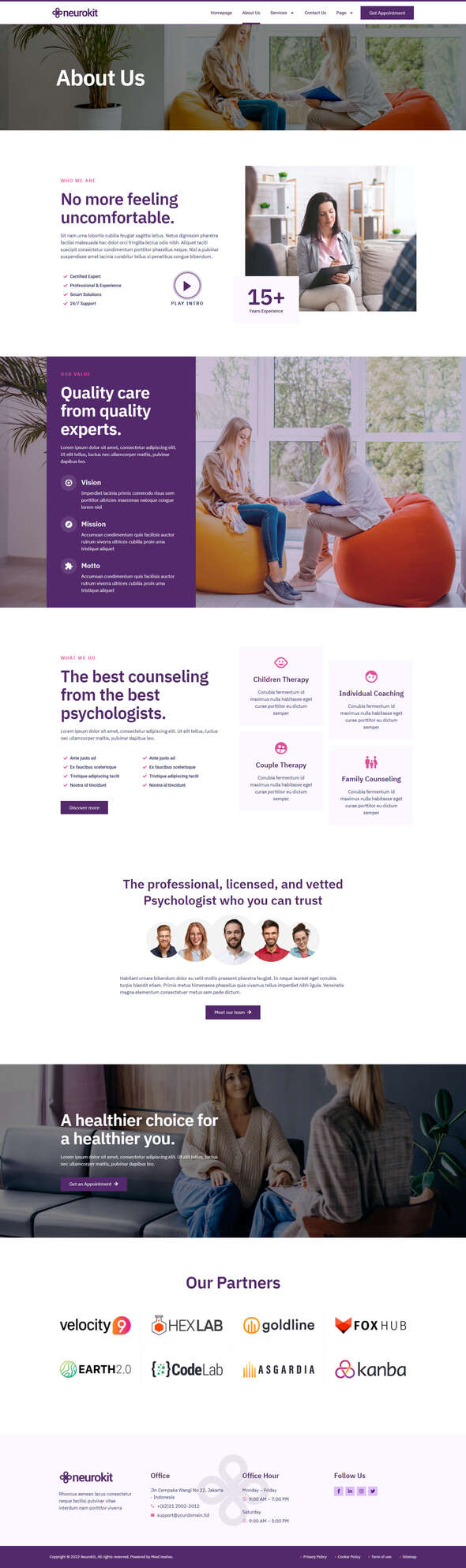 Neurokit - Mental Health & Therapy Elementor Template Kit by moxcreative