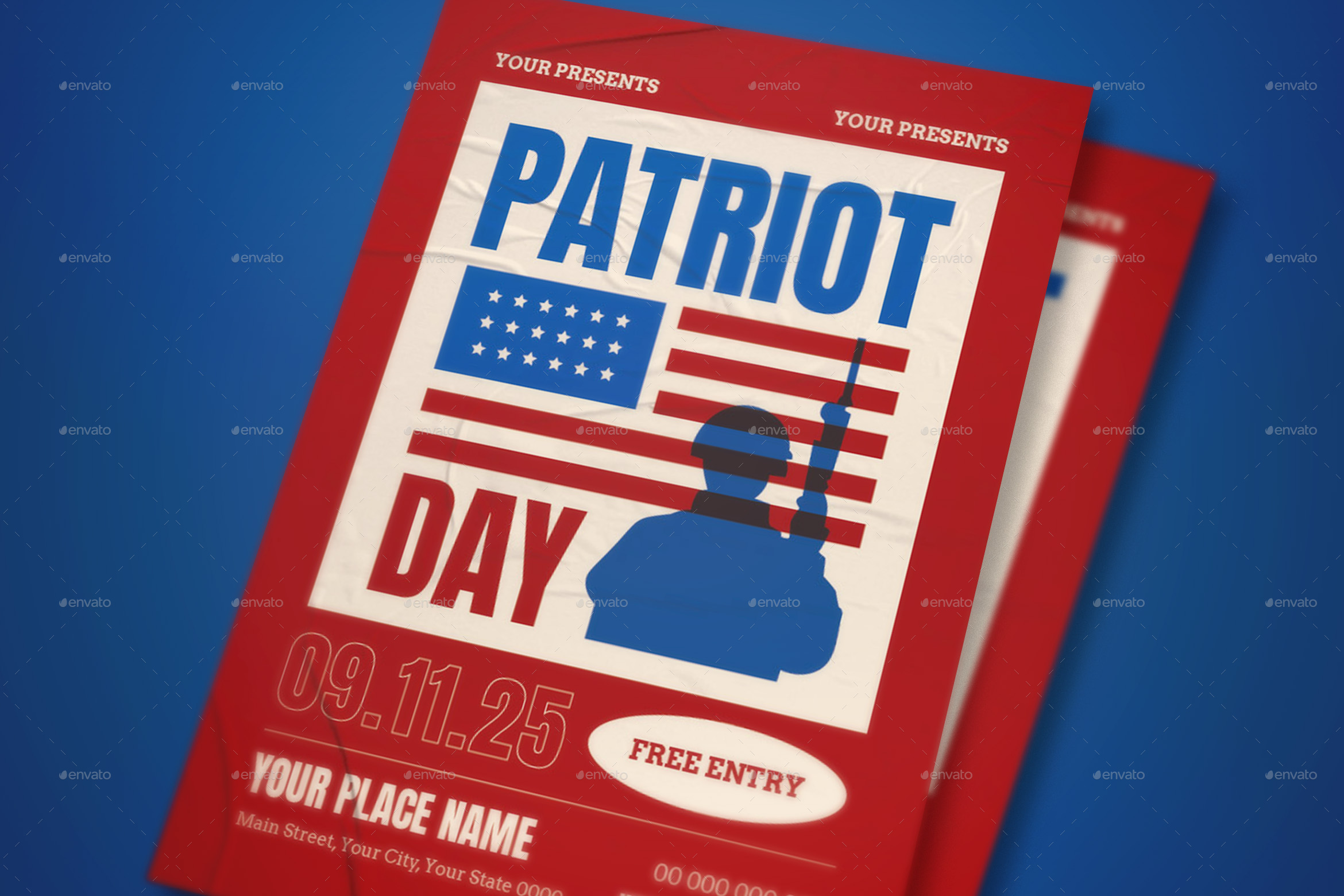 Patriots Day Flyer Set, Print Templates | GraphicRiver