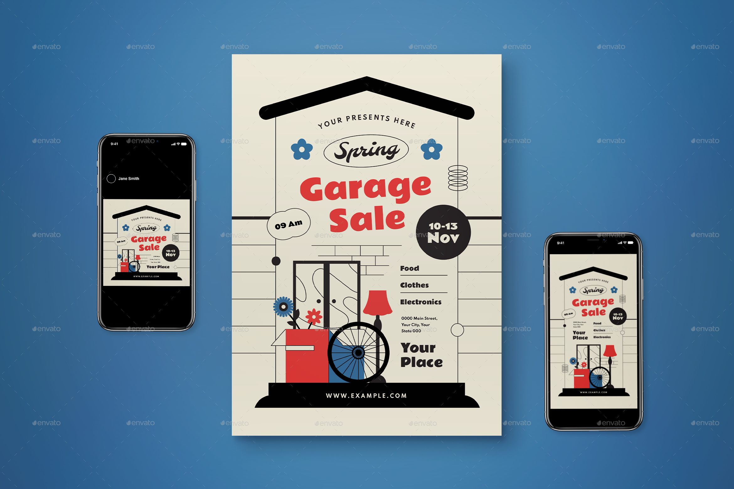 Spring Garage Sale Flyer Set, Print Templates | GraphicRiver