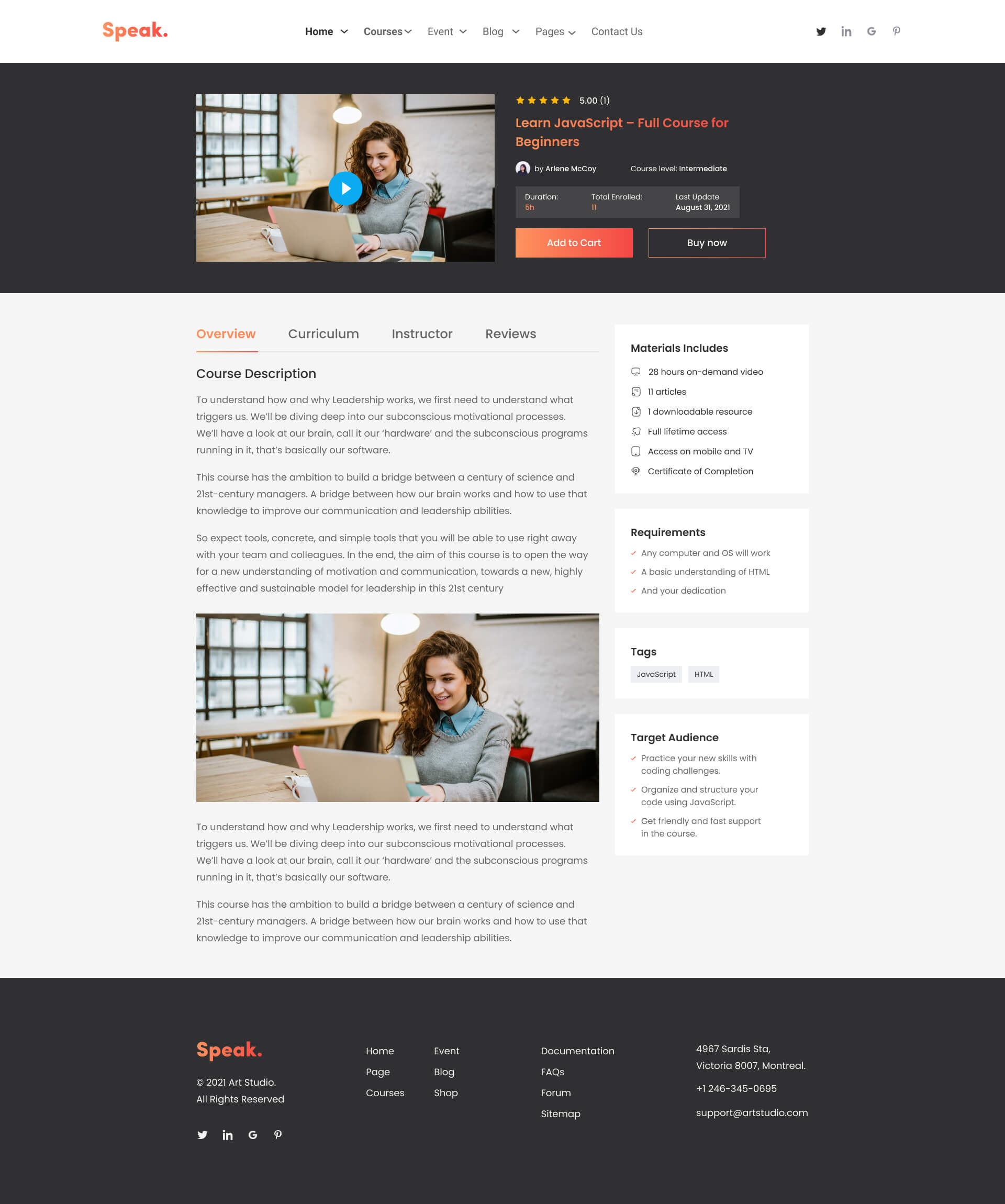 Speak - Education Html 5 Template by pixency | ThemeForest