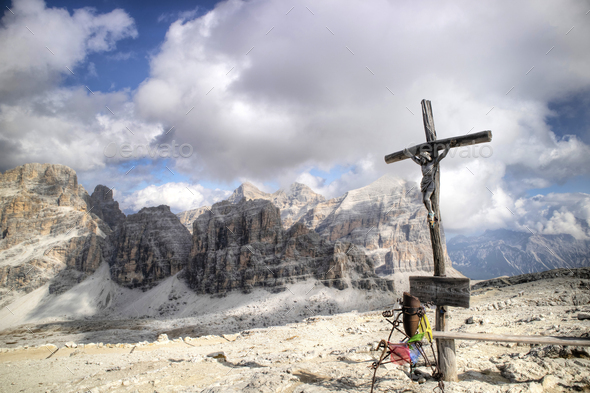 Dolomites the mountain group of the Tofane Italy Stock Photo by ...